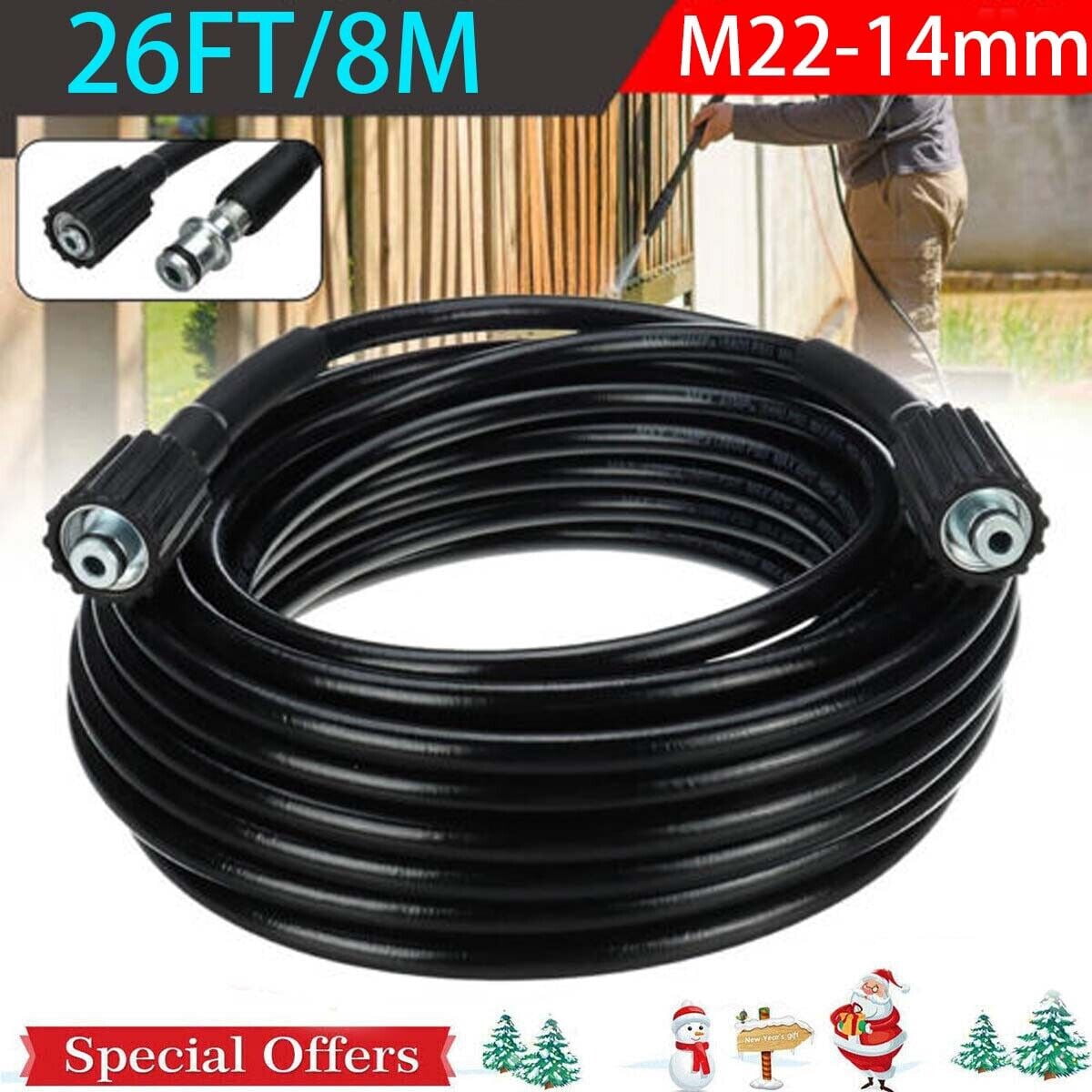 26ft High Pressure Washer Hose 5800PSI M22-14mm Power Washer Extension ...