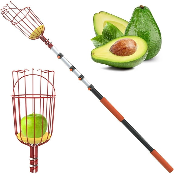 26ft High Reach Fruit Picker with Basket Telescoping, 5-20 Foot Heavy ...