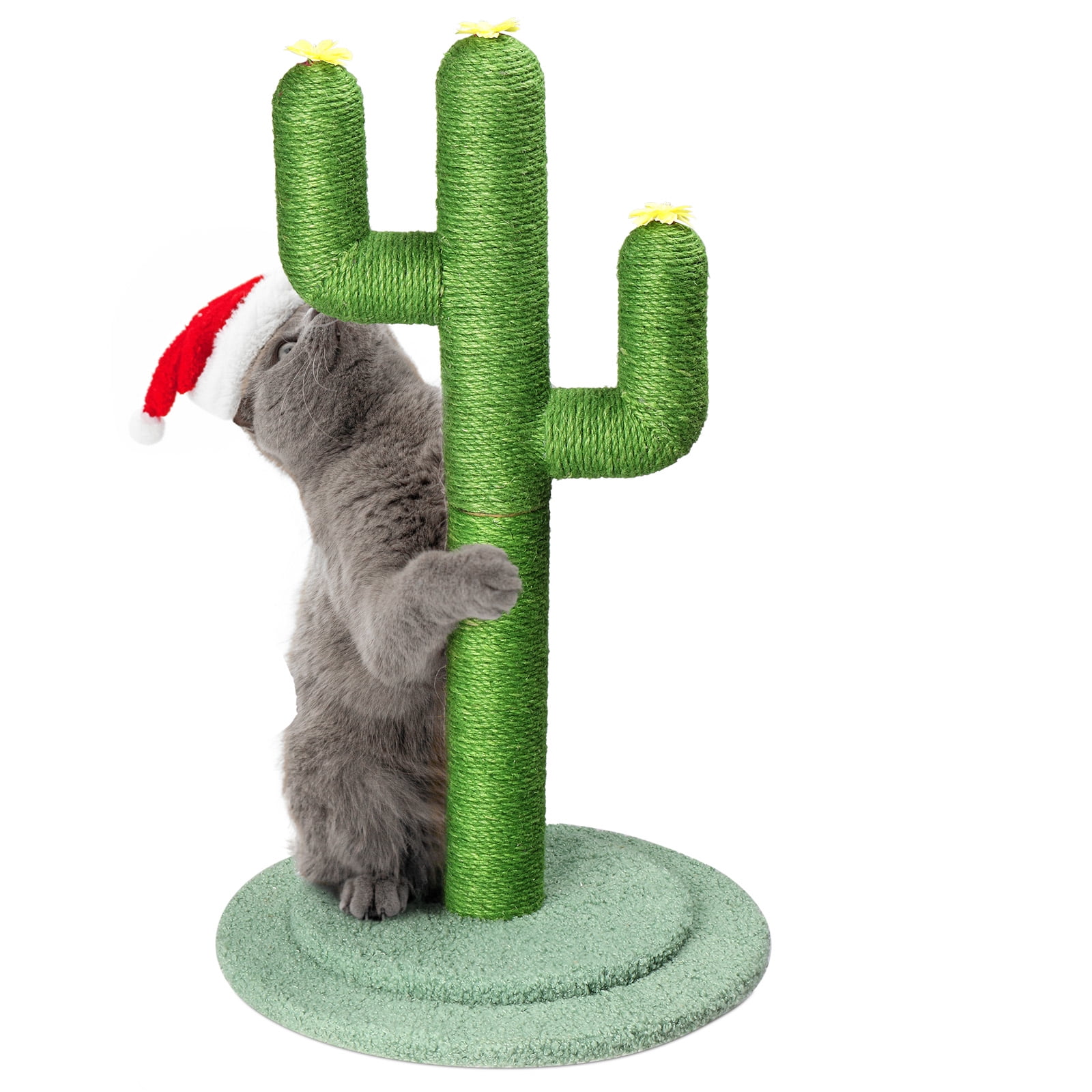 26in Cactus Cat Scratching Post, Cute Cat Scratcher with Natural Sisal ...