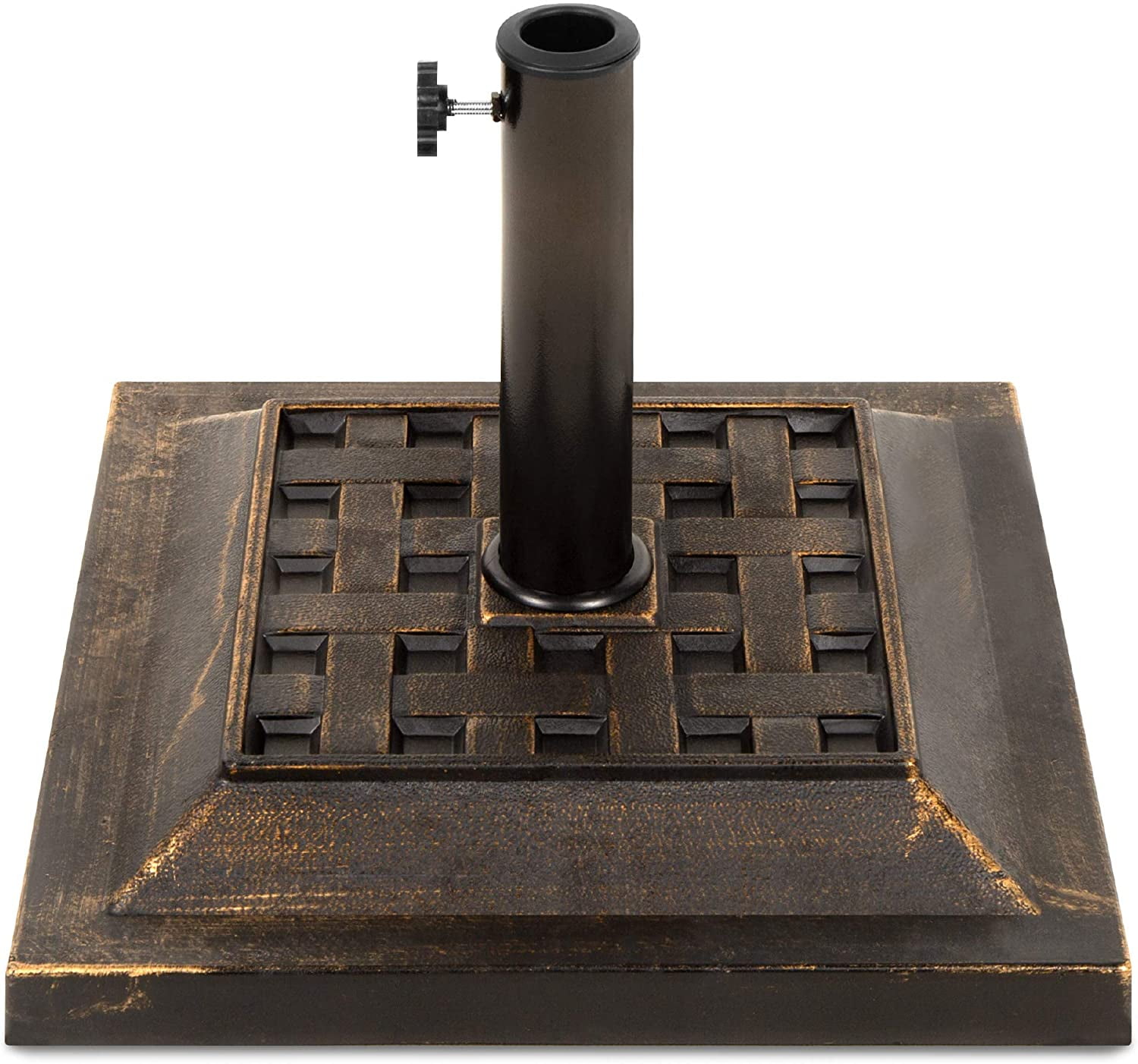 26lb Outdoor Patio Umbrella Stand Heavy-Duty Steel Square Umbrella Base ...