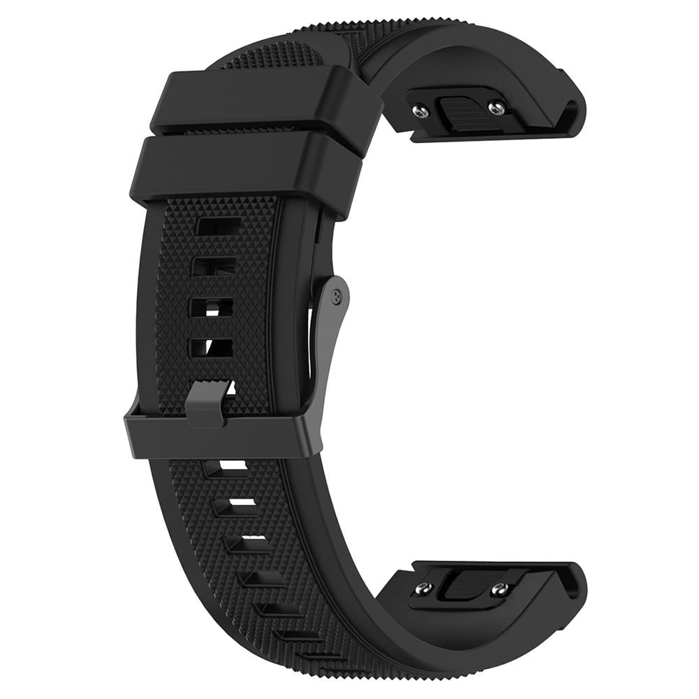 26mm Silicone Watch Band Strap for Garmin Fenix 6X/5X/5X Plus/3 (Black ...