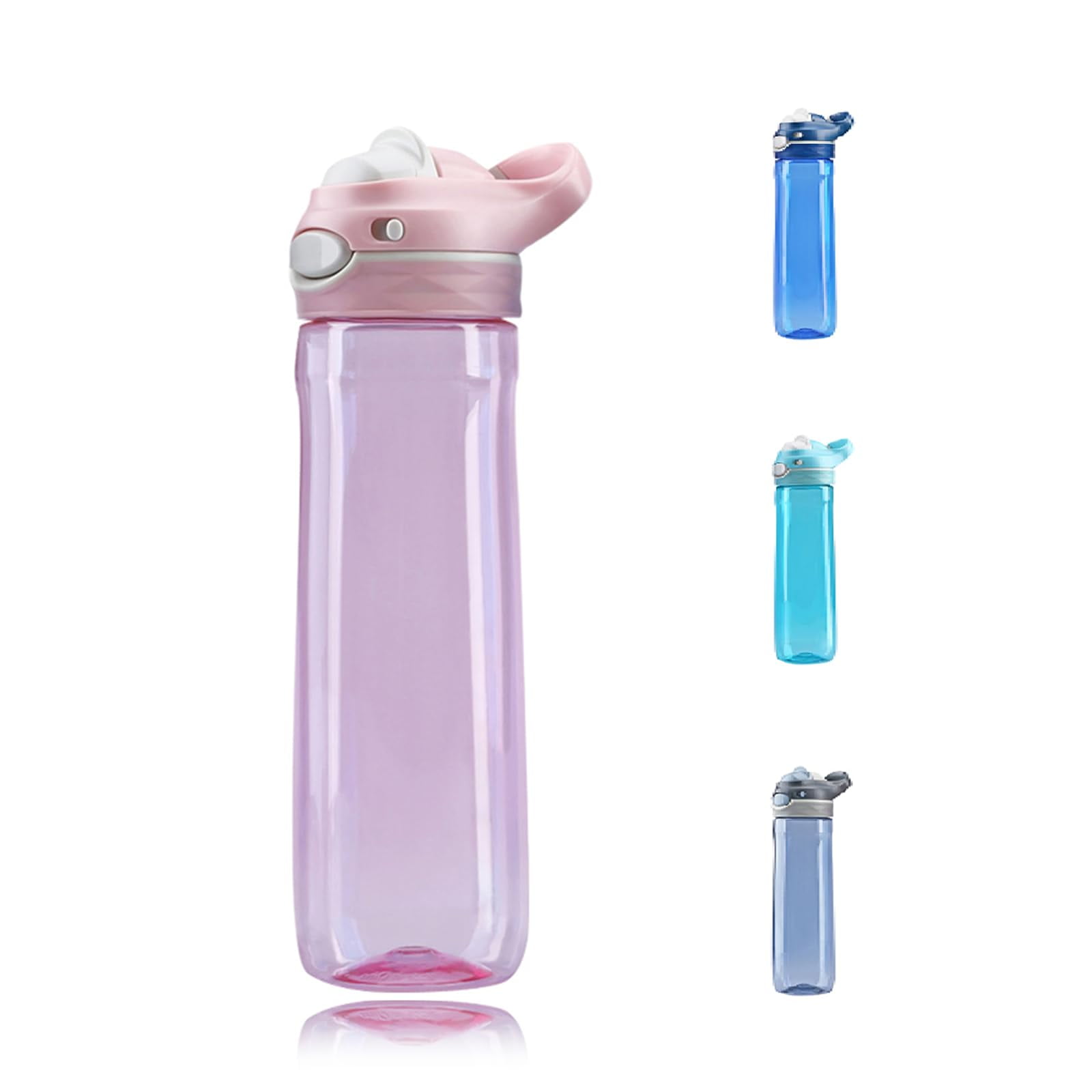26oz Grey Water Bottle No Straw, Clear Bottles with Handle Easy Carried, Wide Mouth AUTOSPOUT ...