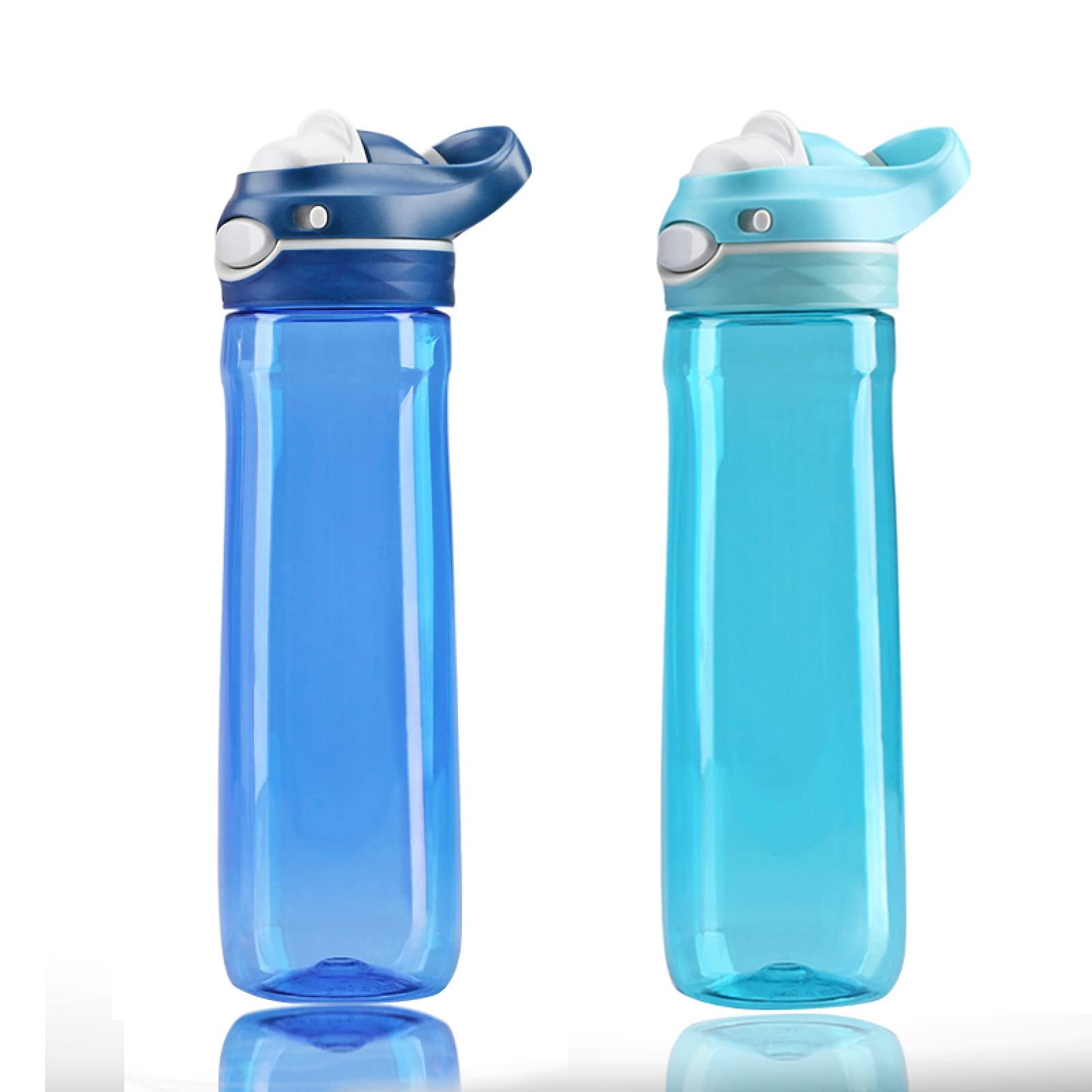 26oz Grey Water Bottle No Straw, Clear Bottles with Handle Easy Carried ...