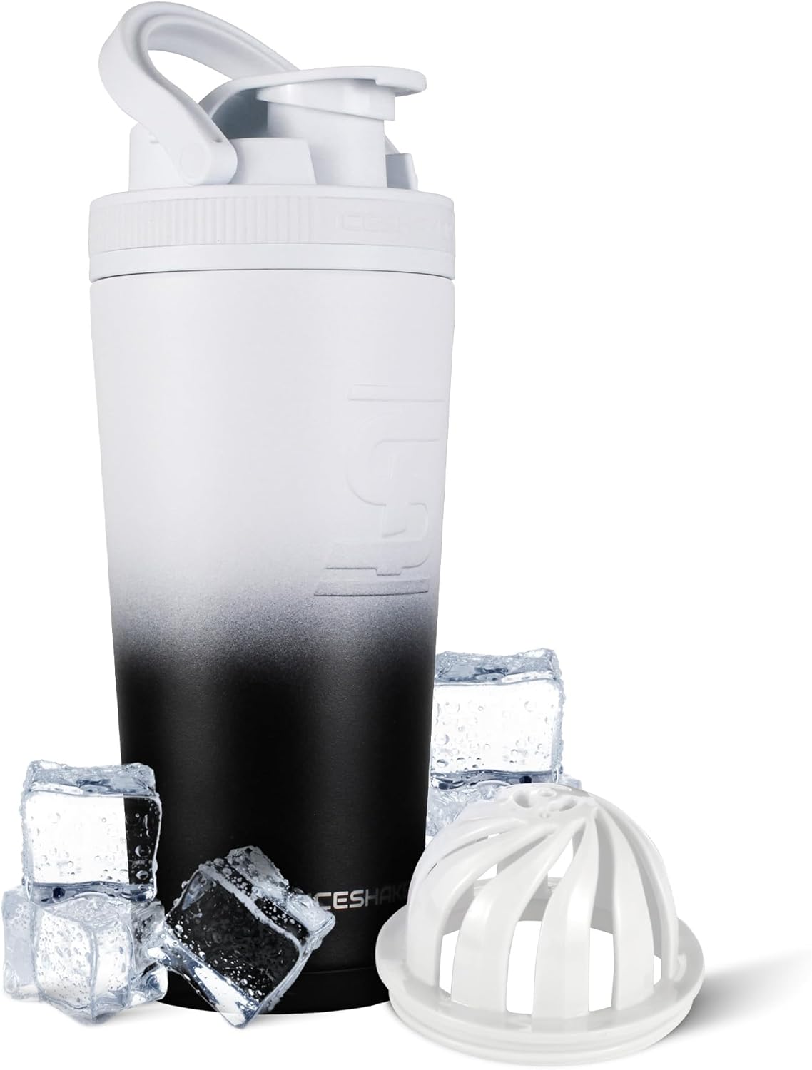 26oz Stainless Steel Shaker Bottle | Black White Ombre | Stays Cold for ...