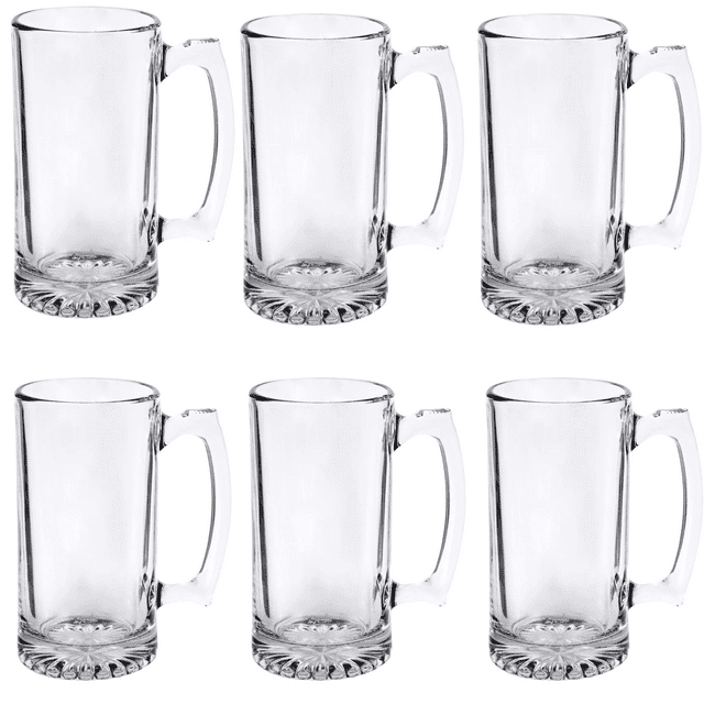 Walmart 26oz Xl Drinking Glassware Heavy Duty Restaurant Quality Beer Mugs With Handles Set Of