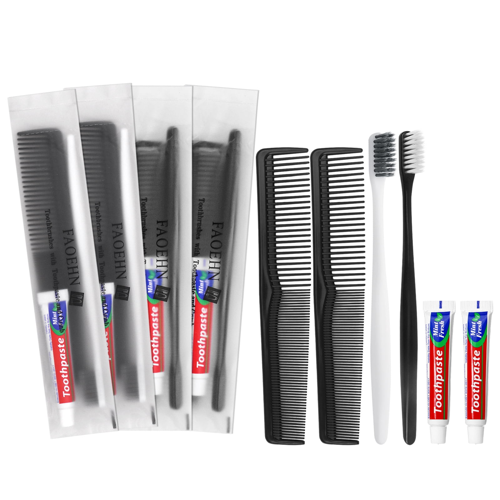 26pack Disposable Toothbrushes with Toothpaste and Comb,10g Toothpaste ...