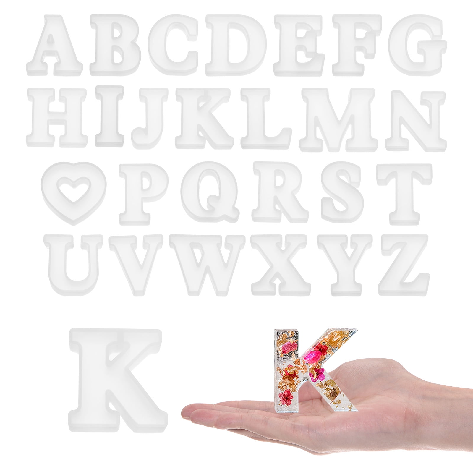 26packs Large Letter Resin Molding 2.5" A to Z Capital English Alphabet ...