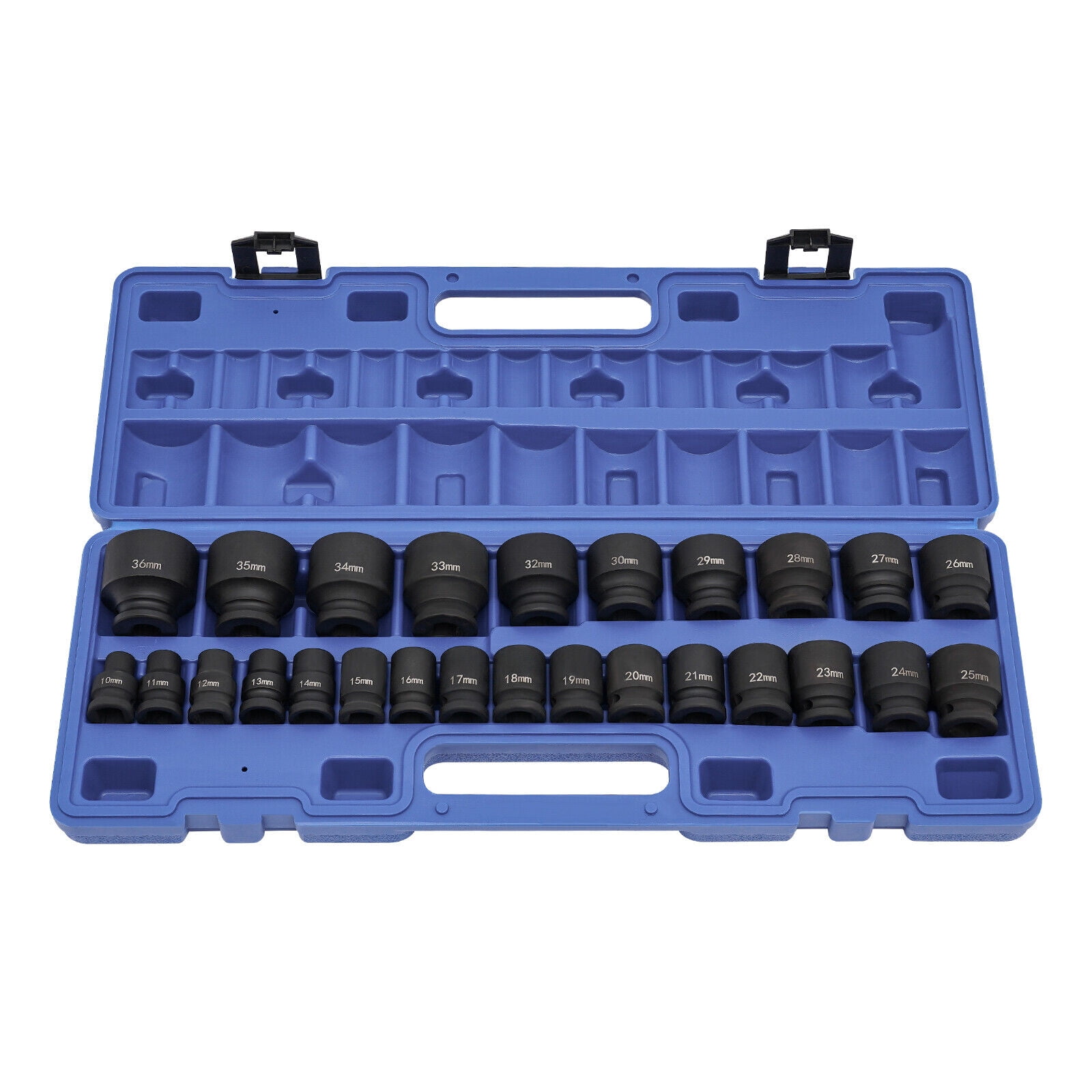 26pc Shallow Impact Socket Set 1/2" inch Drive Metric Automotive ...