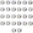 26pcs 8mm Cube Bead with Letter A-Z Spacer Beads Stainless Steel ...