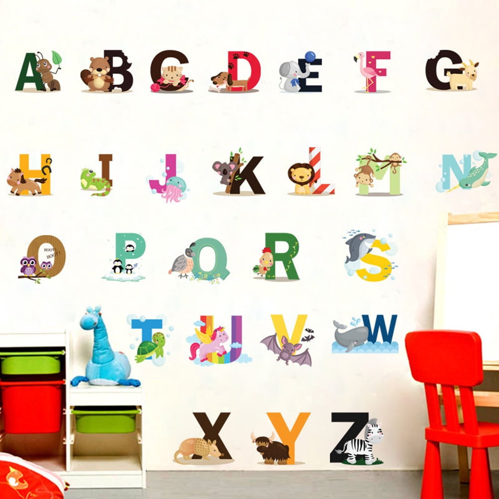 26pcs Alphabet Wall Decals for Kids Rooms Animal ABC Playroom ...