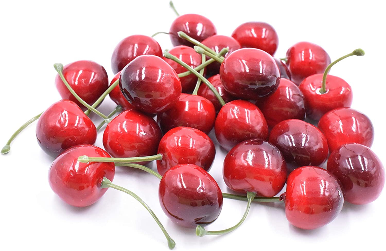 26pcs Artificial Lifelike Simulation Small Red Black Cherries Fake ...