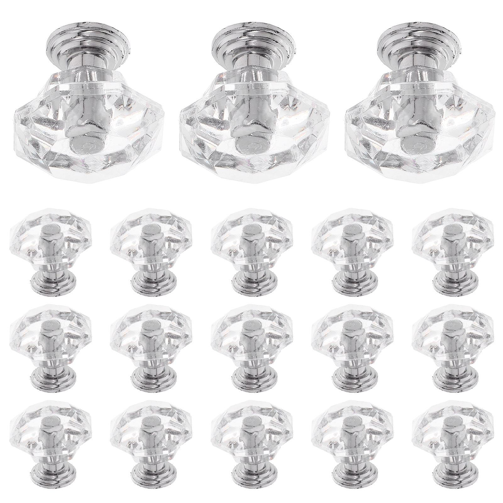 26pcs Clear Acrylic Drawer Pulls For Cabinets And Dressers Modern ...
