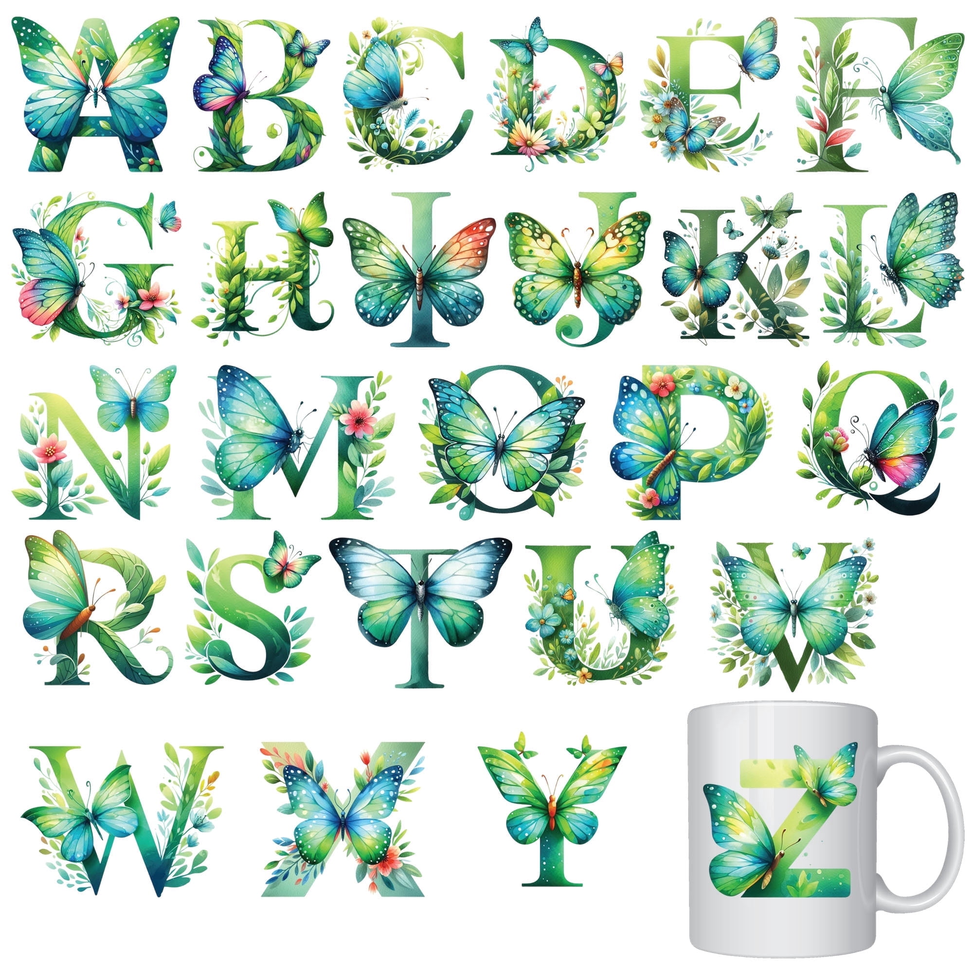26pcs DIY letter UV DTF Transfer Stickers, For Glass Tumbler ...