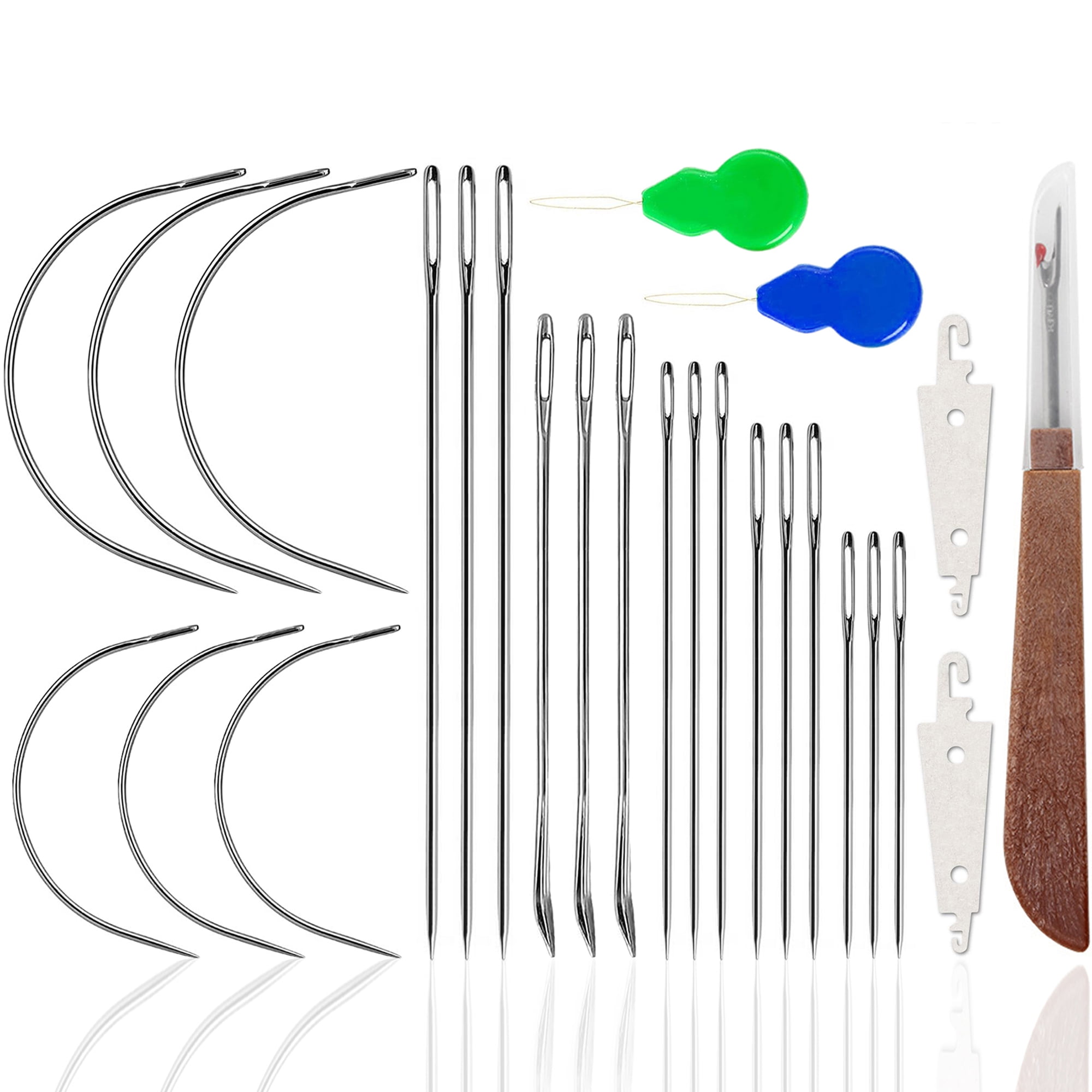 26pcs Heavy Duty Hand Sewing Needles Kit Leather Craft Tools Include 15 ...