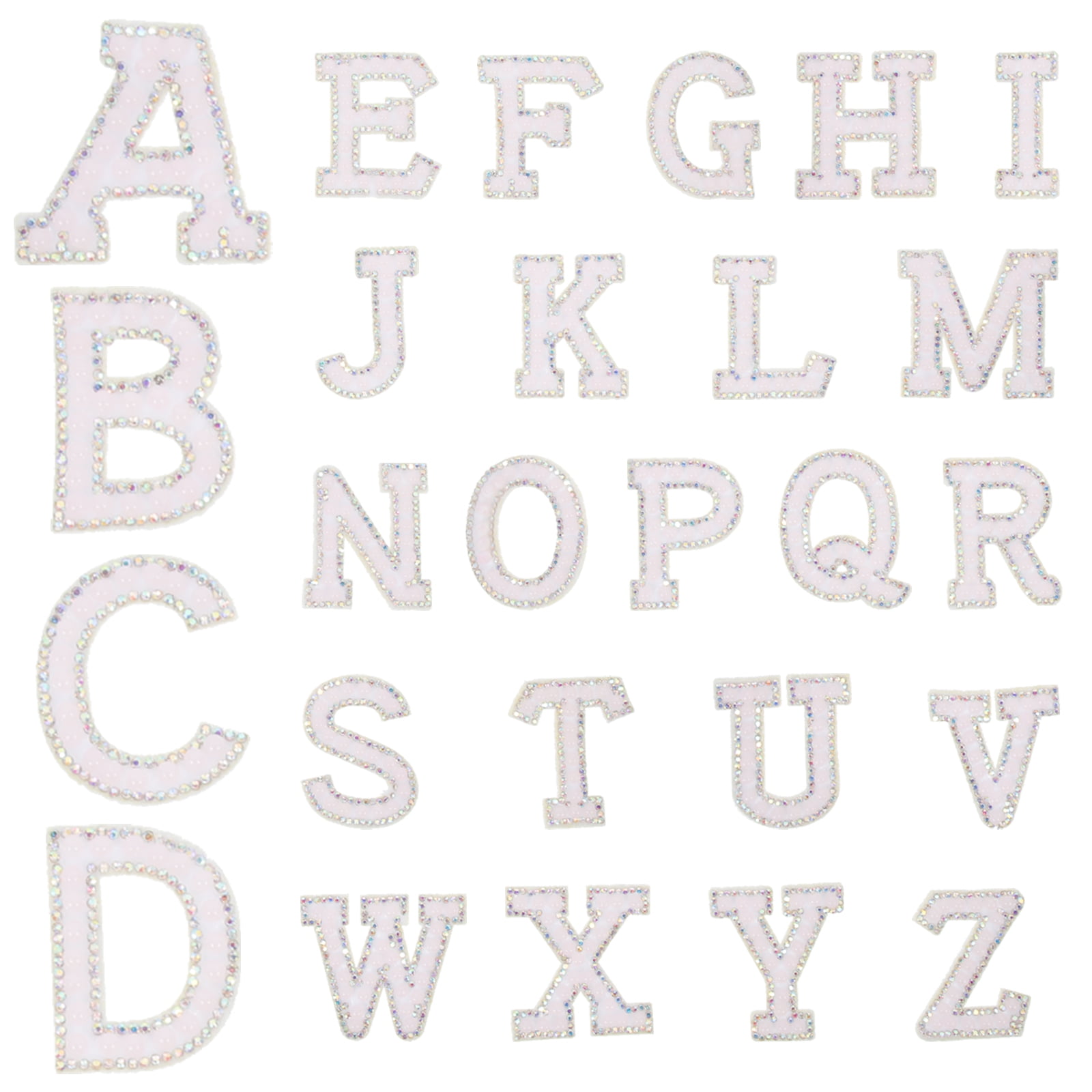 CIMAXIC Diy English Letter Patch Pink Polyester 26pcs For Diy Craft ...