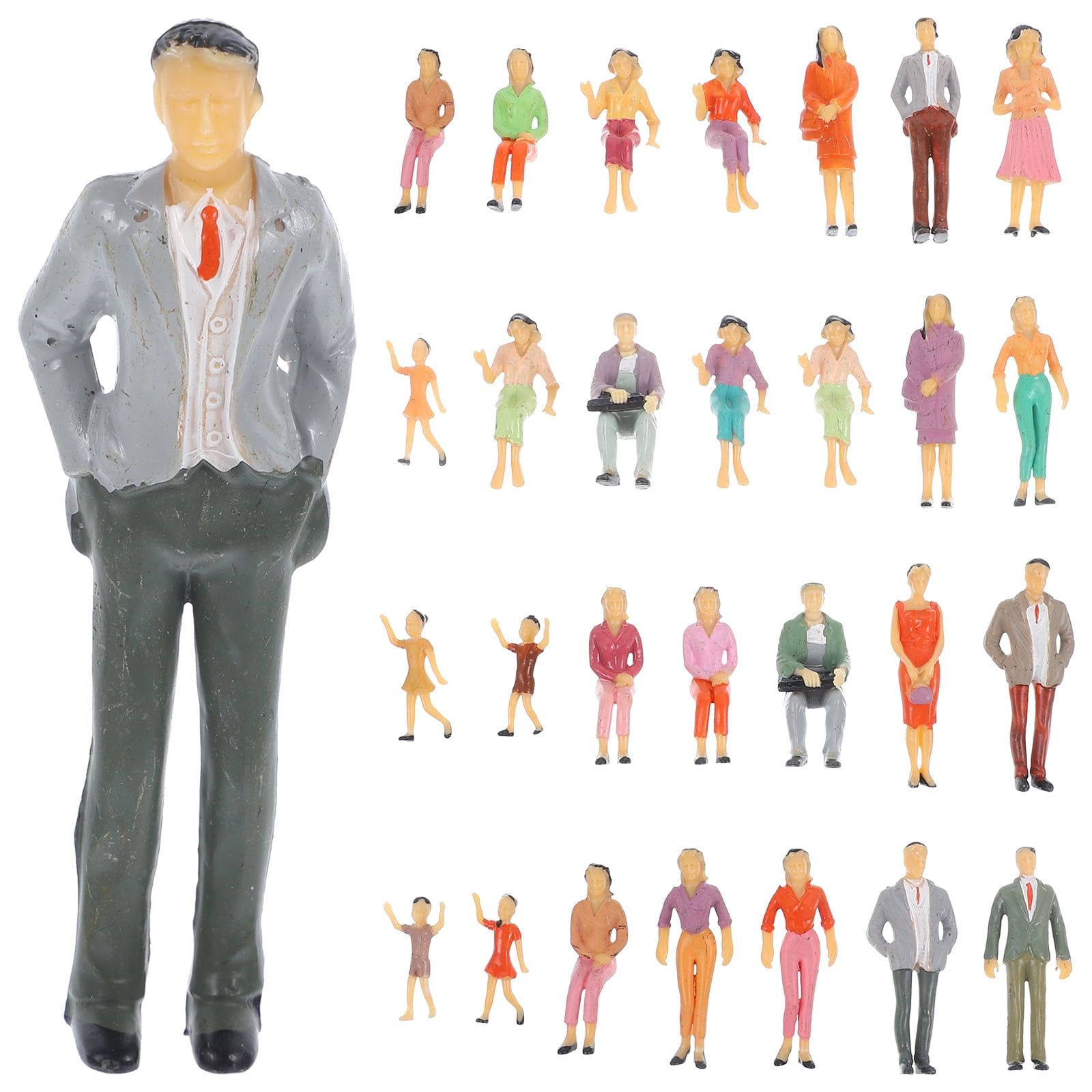 26pcs Mini Figures Realistic Miniature Peoples Sand Table People ...