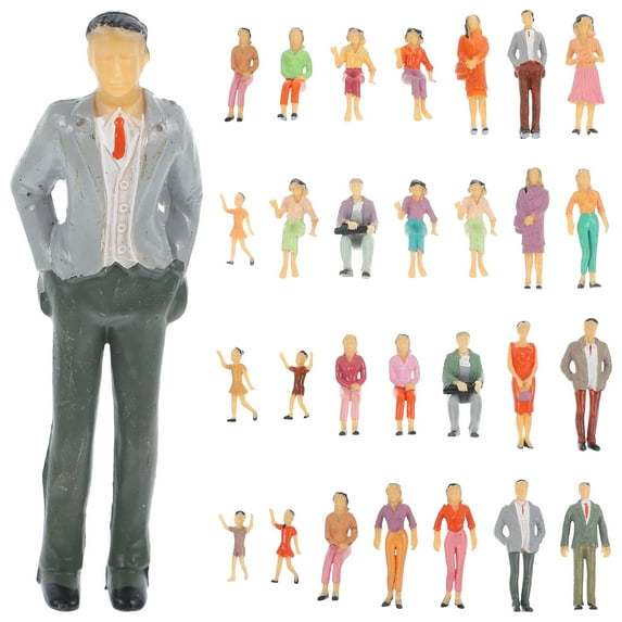 26pcs Mini Figures Realistic Miniature Peoples Sand Table People ...