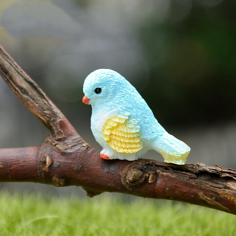 26pcs Mini Resin Birds Figurine Dollhouse Decorations Light Sky Blue ...