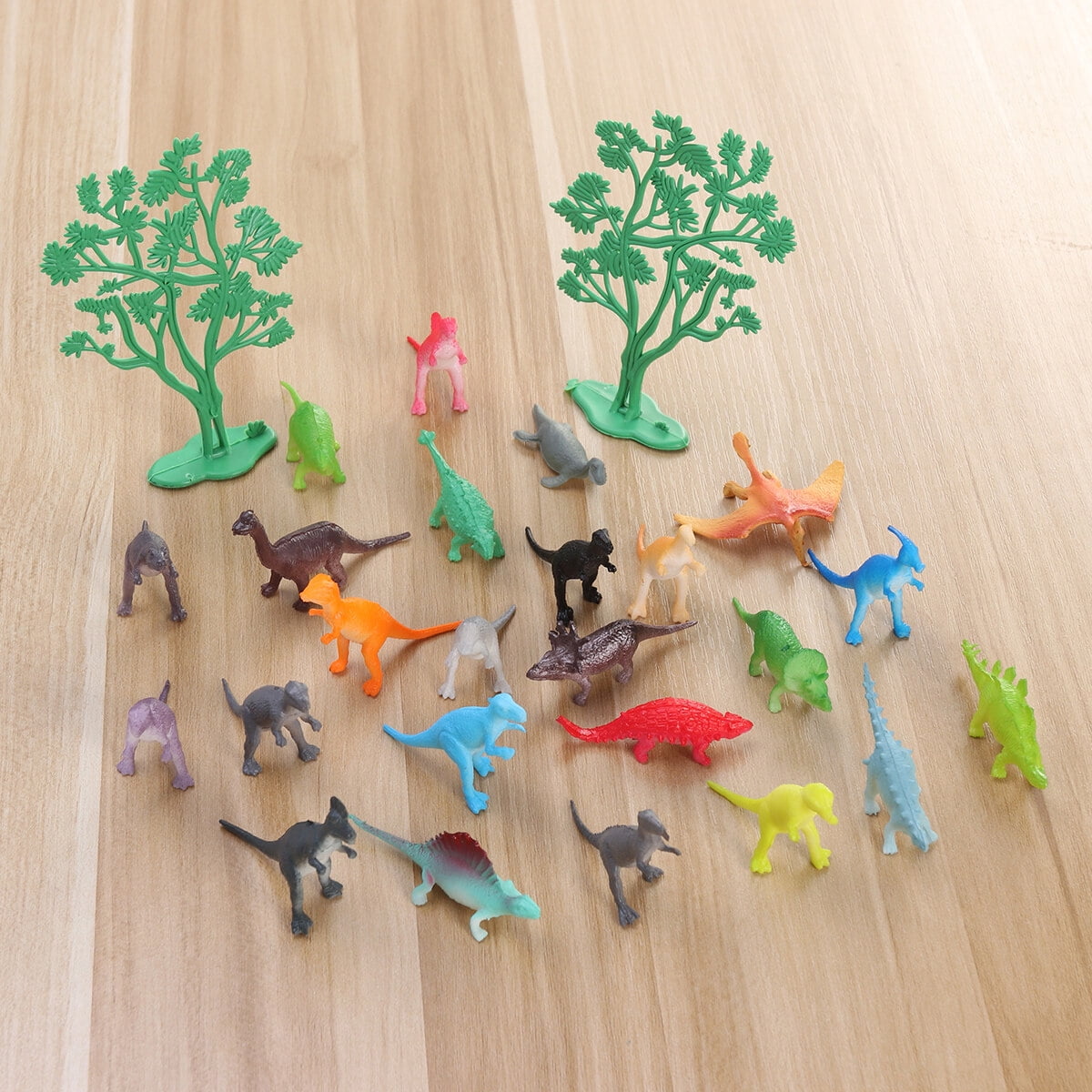 26pcs Mini Simulation Dinosaur Model Bagged Dinosaur Toy Set Plastic Small Dinosaur Children's ...