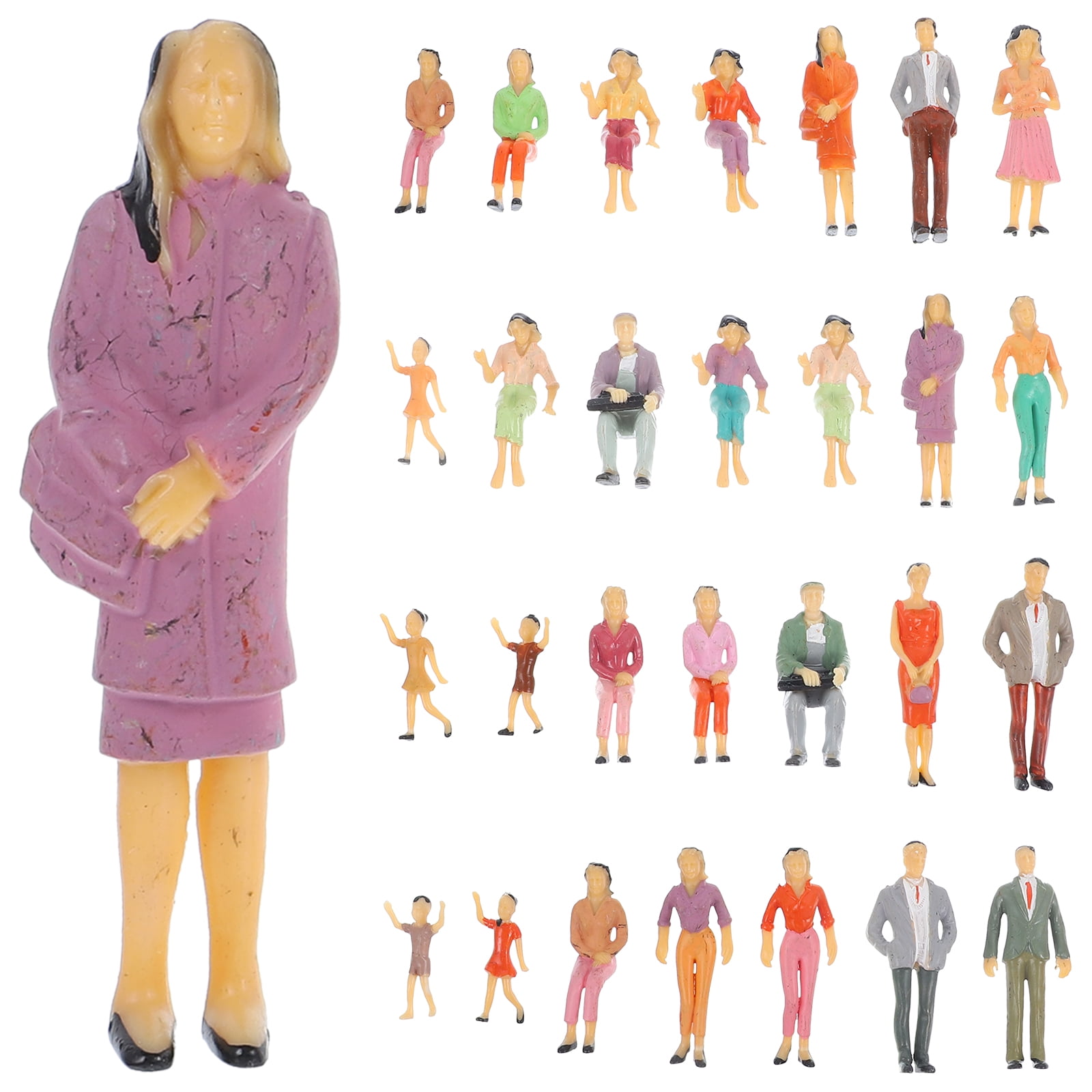 26pcs Realistic Mini Figures Decorative People Models Miniature People ...