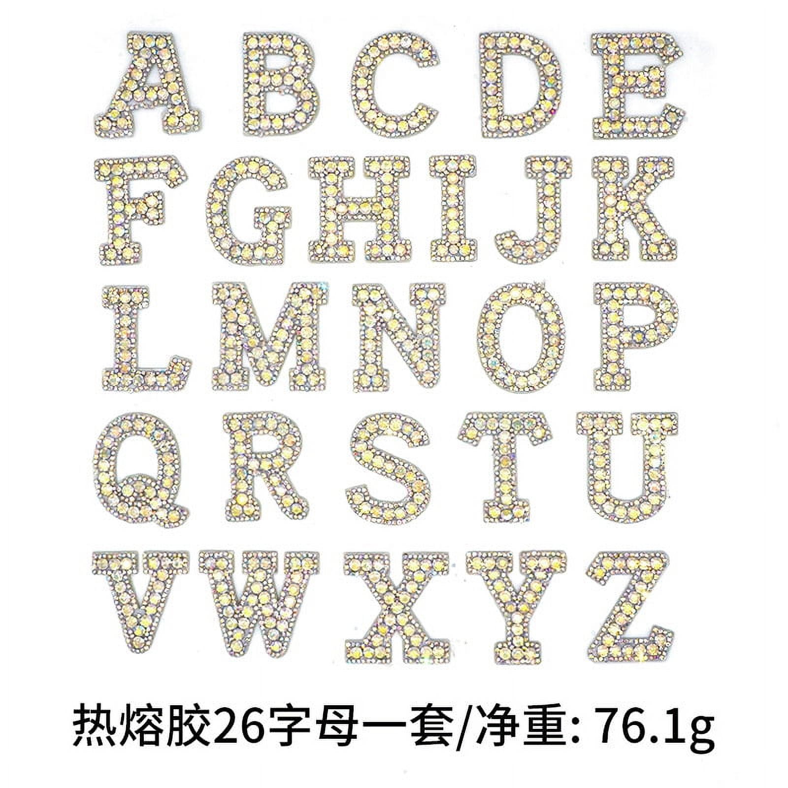 26pcs Rhinestone Iron On Letters Alphabet Iron On Letter Patches Letter ...