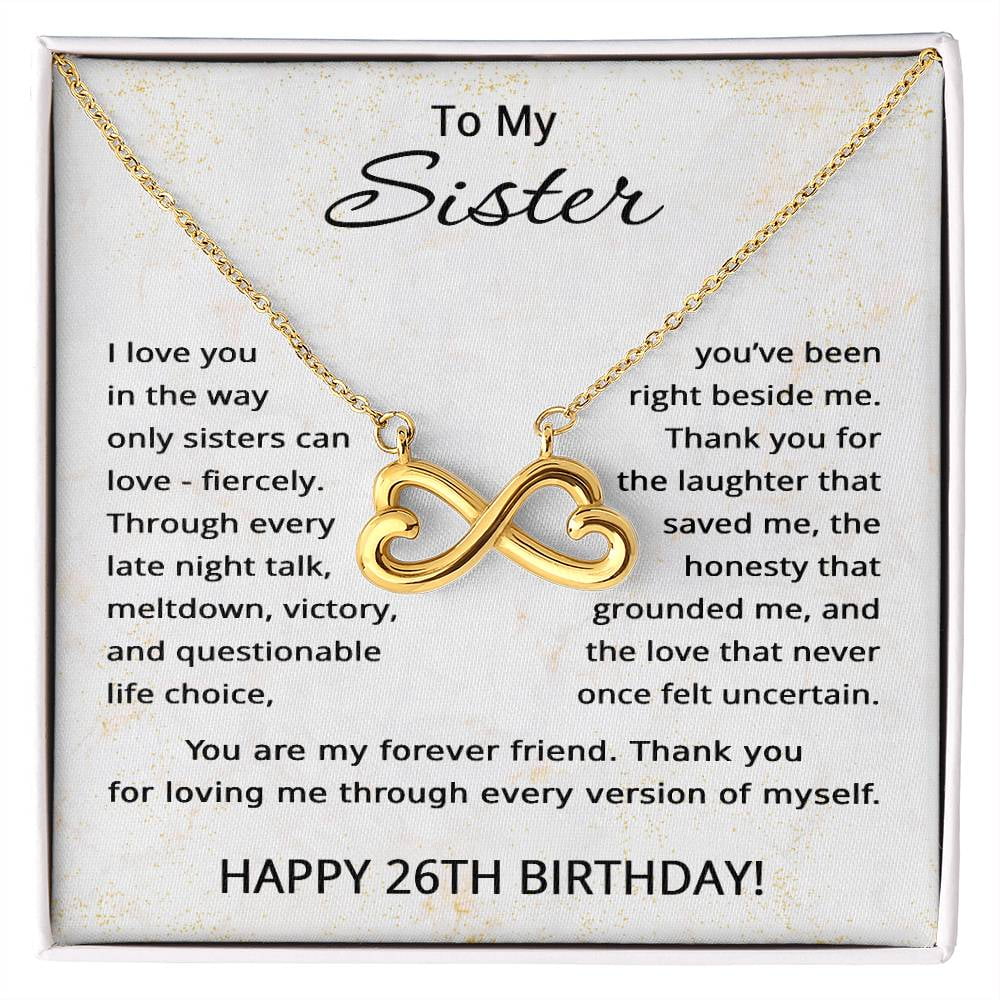 26th Birthday Gifts for Sister - To My Sister Necklace from Sister - 26 ...