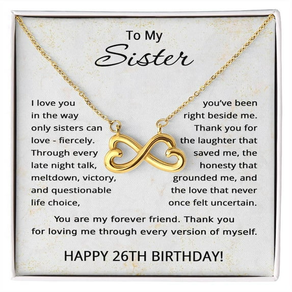 26th Birthday Gifts for Sister - To My Sister Necklace from Sister - 26 ...