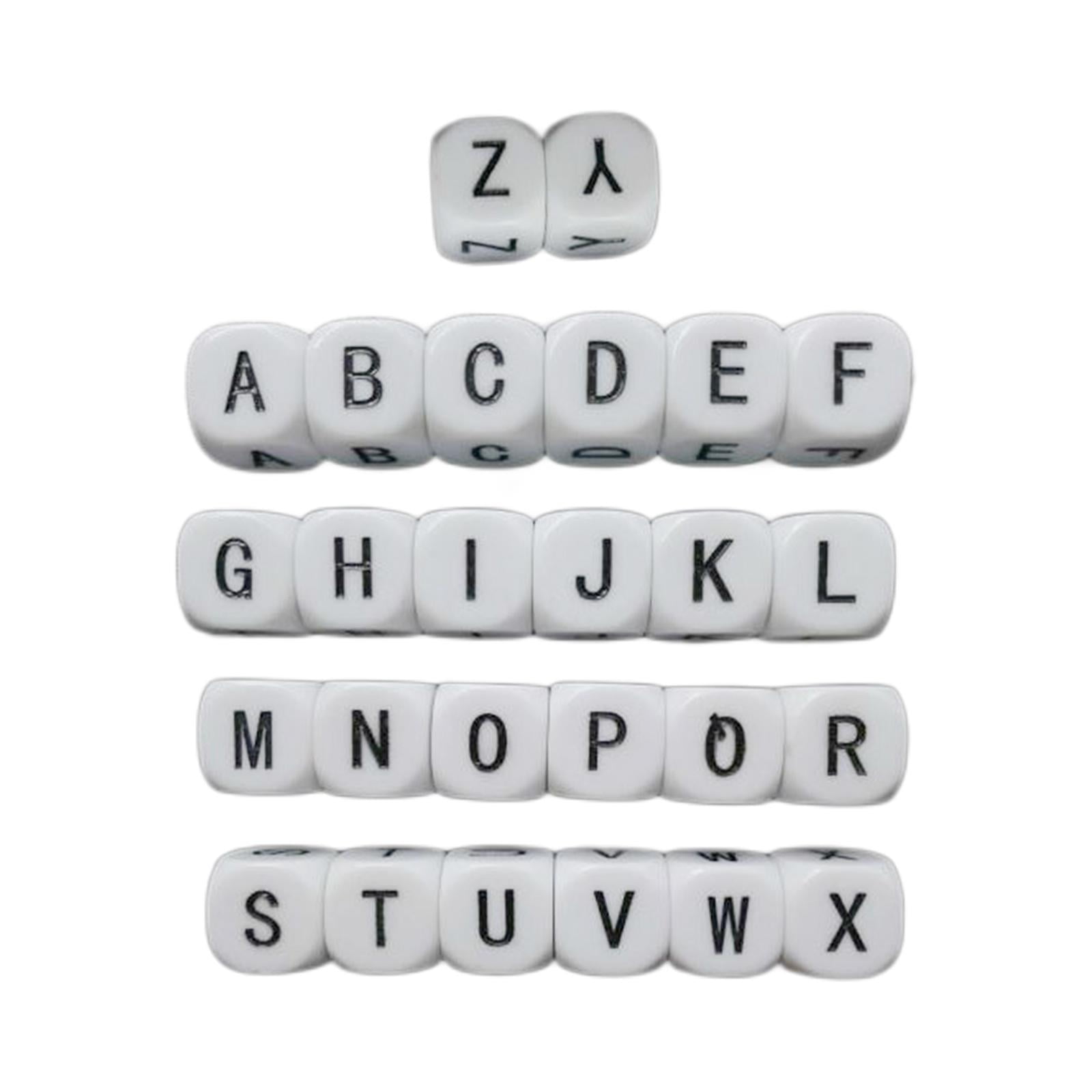 26x Creative Acrylic Letter Six Sided Square 16mm Engraved for ...