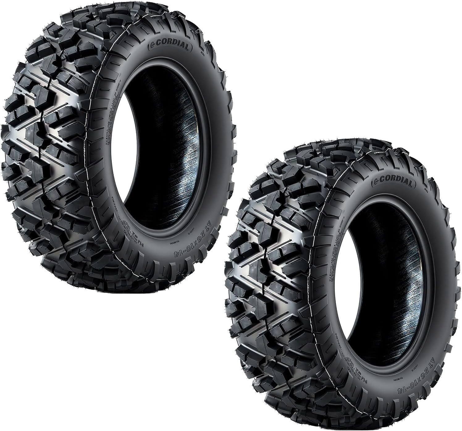 26x10-14 ATV/UTV Tires 6PR Tubeless All-Terrain Pack of 2 26x10x14 Off ...
