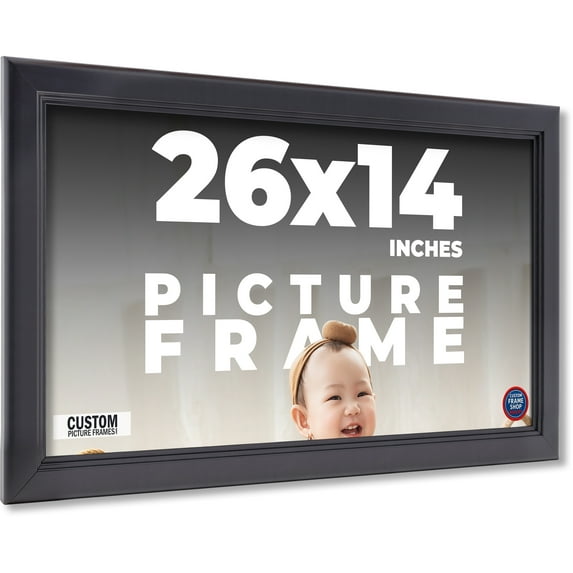 26x14 Frame Black Solid Wood Picture Frame - Complete Modern Photo ...