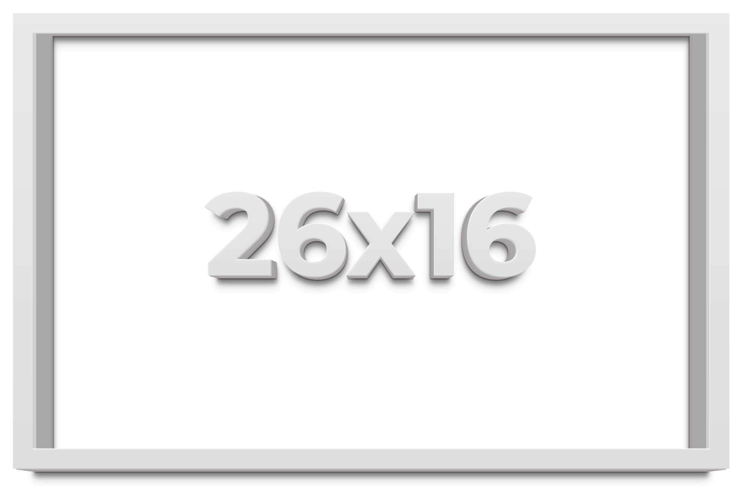 26x16 Shadow Box Frame White | 2 Inches Deep Real Wood Contemporary ...