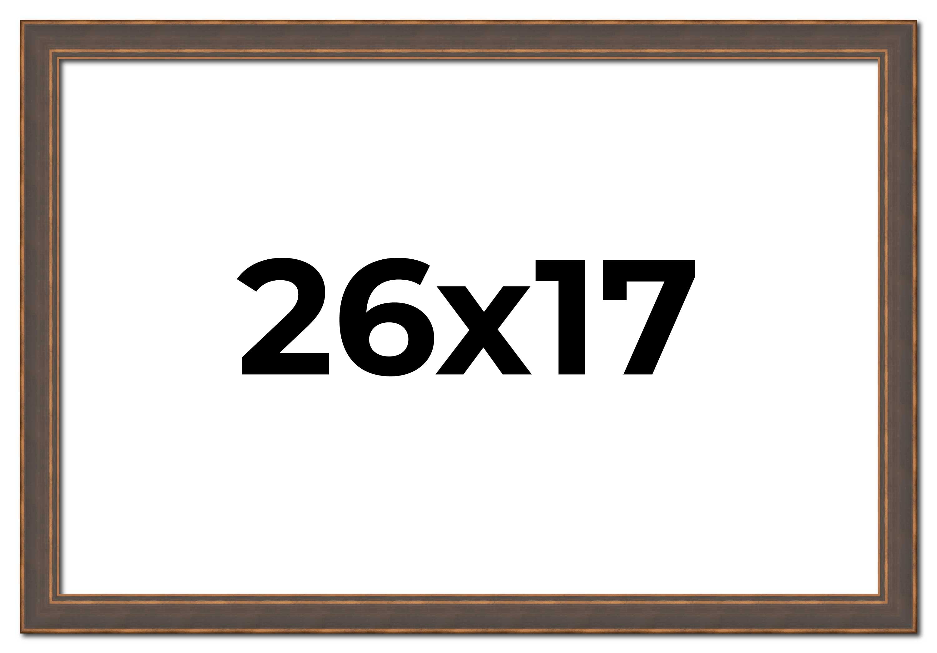 26x17 Frame Golden Caramel Solid Wood Bronze Picture Frame | 1.25 Inch ...