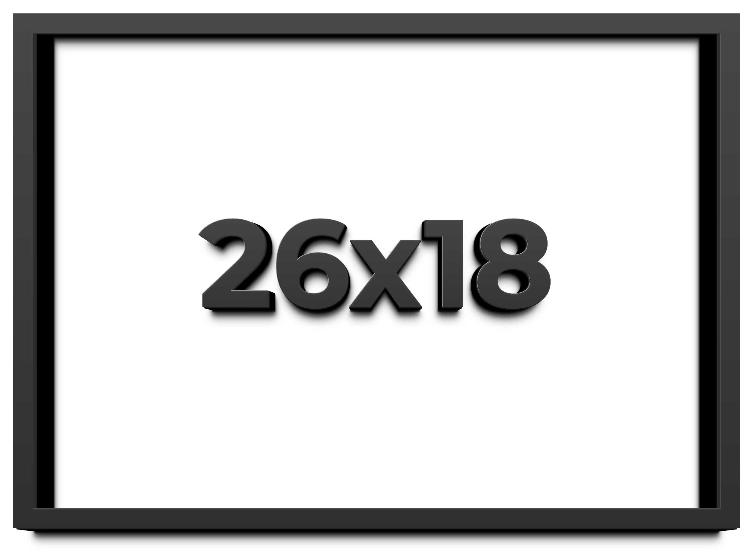 26x18 Shadow Box Frame Black | 2 Inches Deep Real Wood Contemporary ...