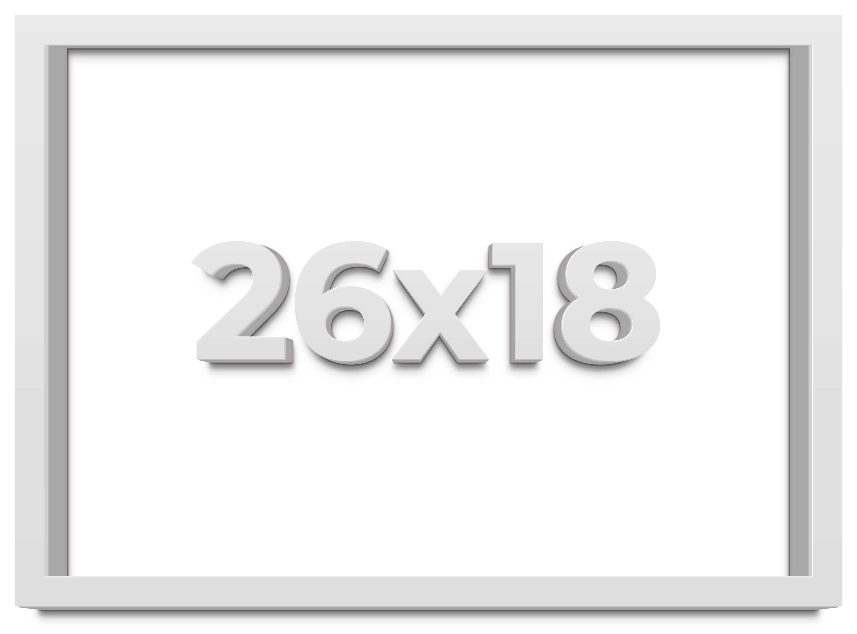 26x18 Shadow Box High Gloss White Display Frame | 1.625 Inches Deep | 1 ...