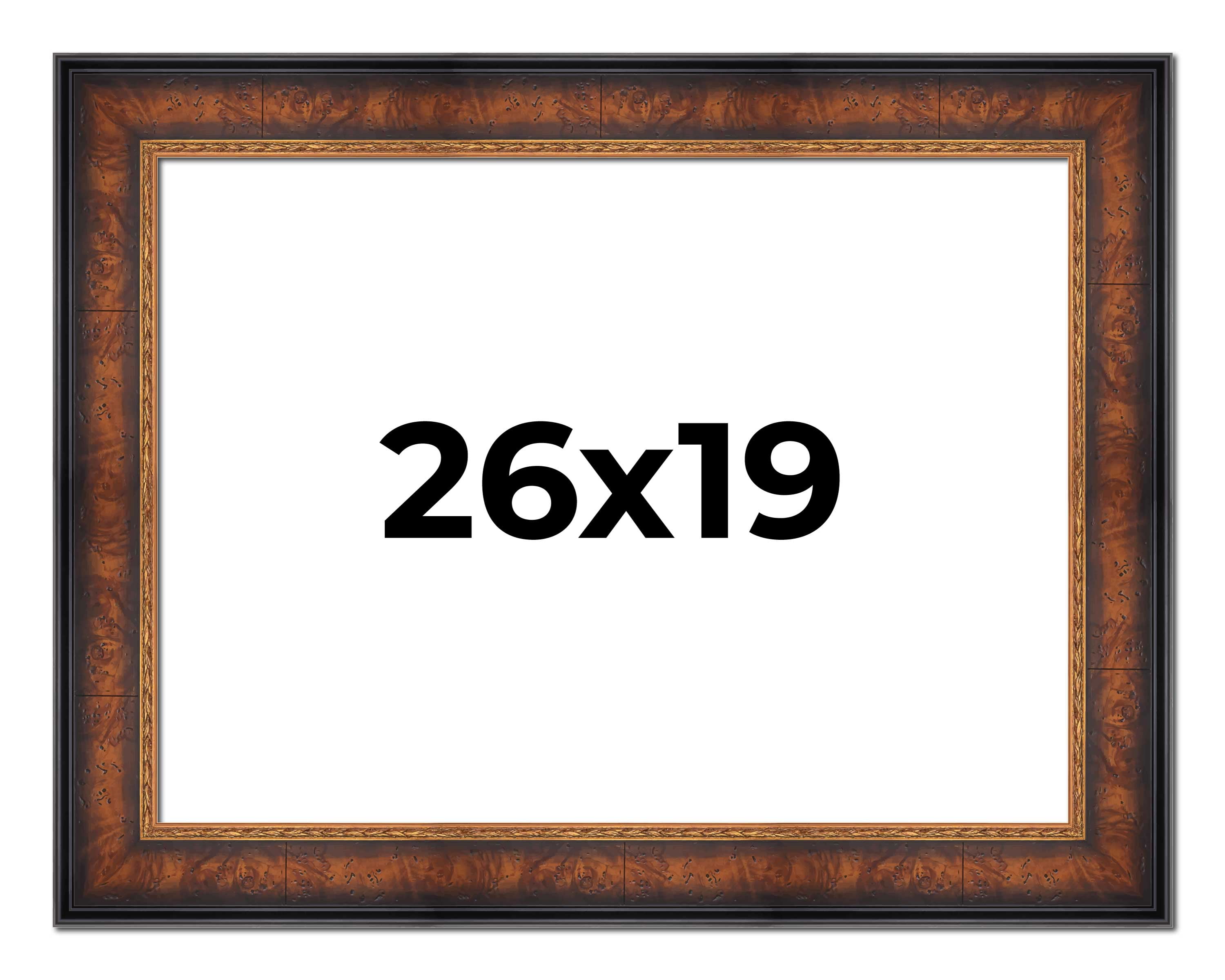26x19 Frame Brown Walnut Gold Ornate Trim Solid Wood Plein Air Picture ...