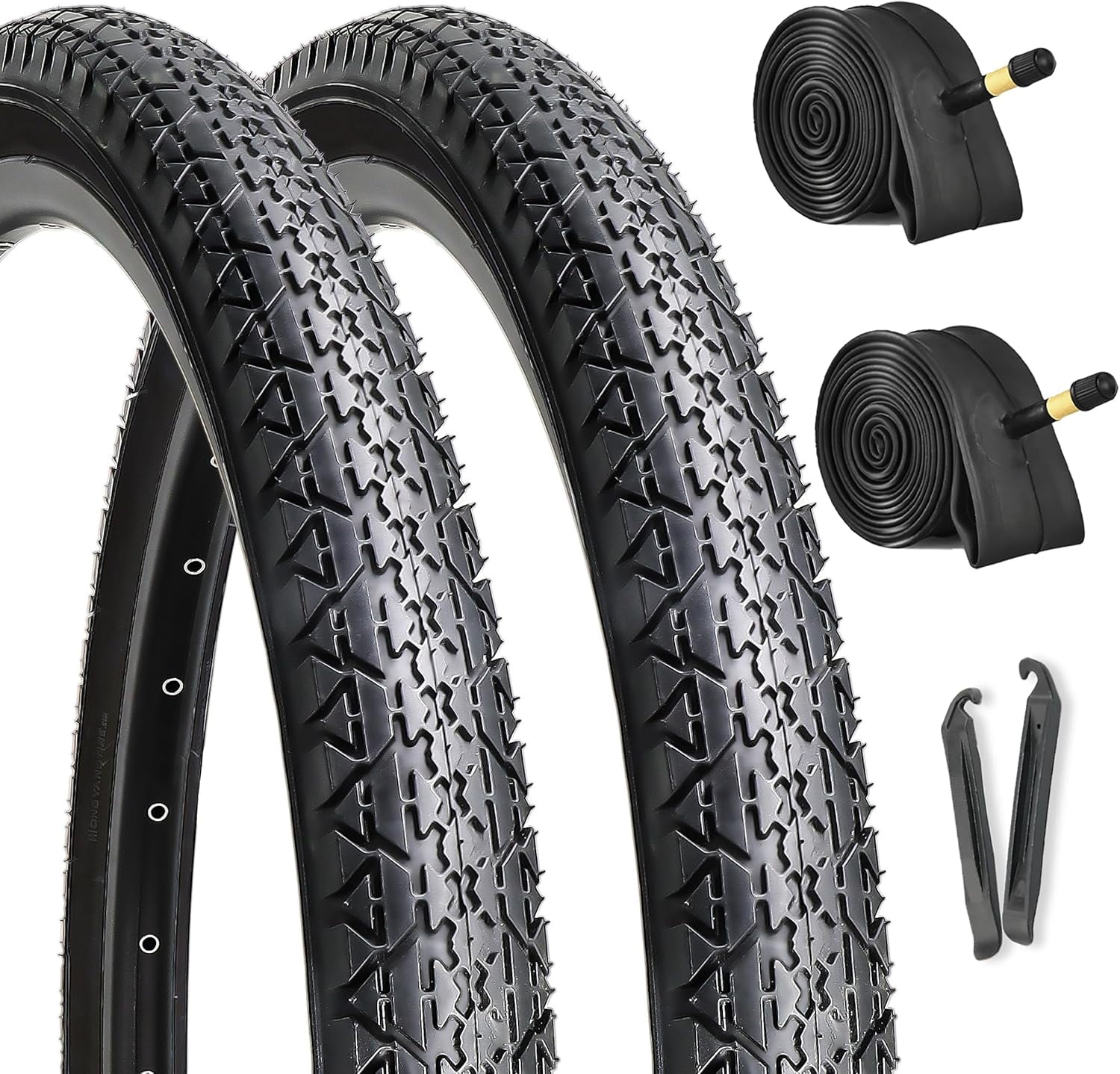 26x2.125 Cruiser Bike Tires Set: 2-Pack 26-inch Premium Butyl Rubber Puncture-Resistant Folding ...