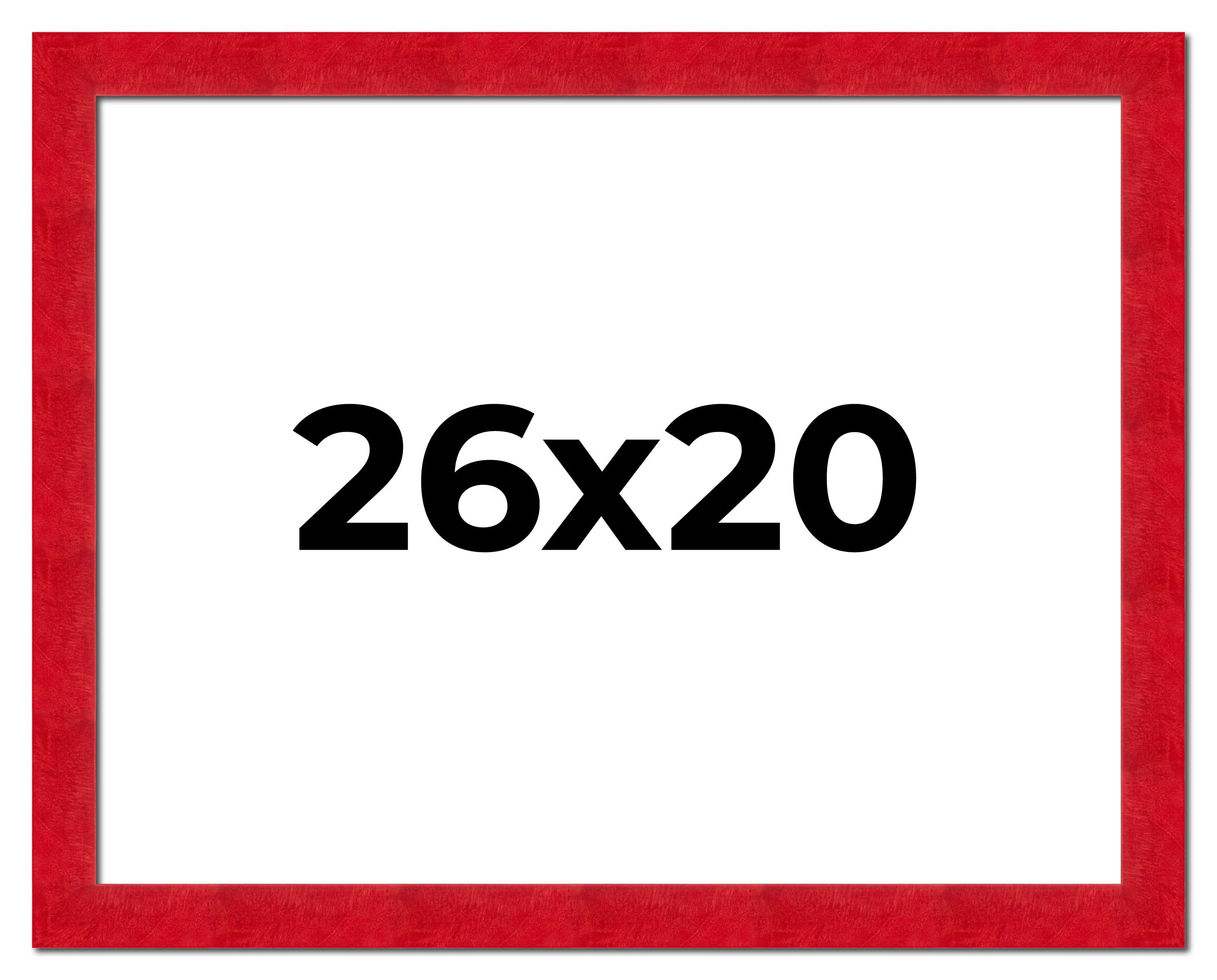 26x20 Frame Red Burl Solid Wood Picture Frame Width 1.75 Inches ...