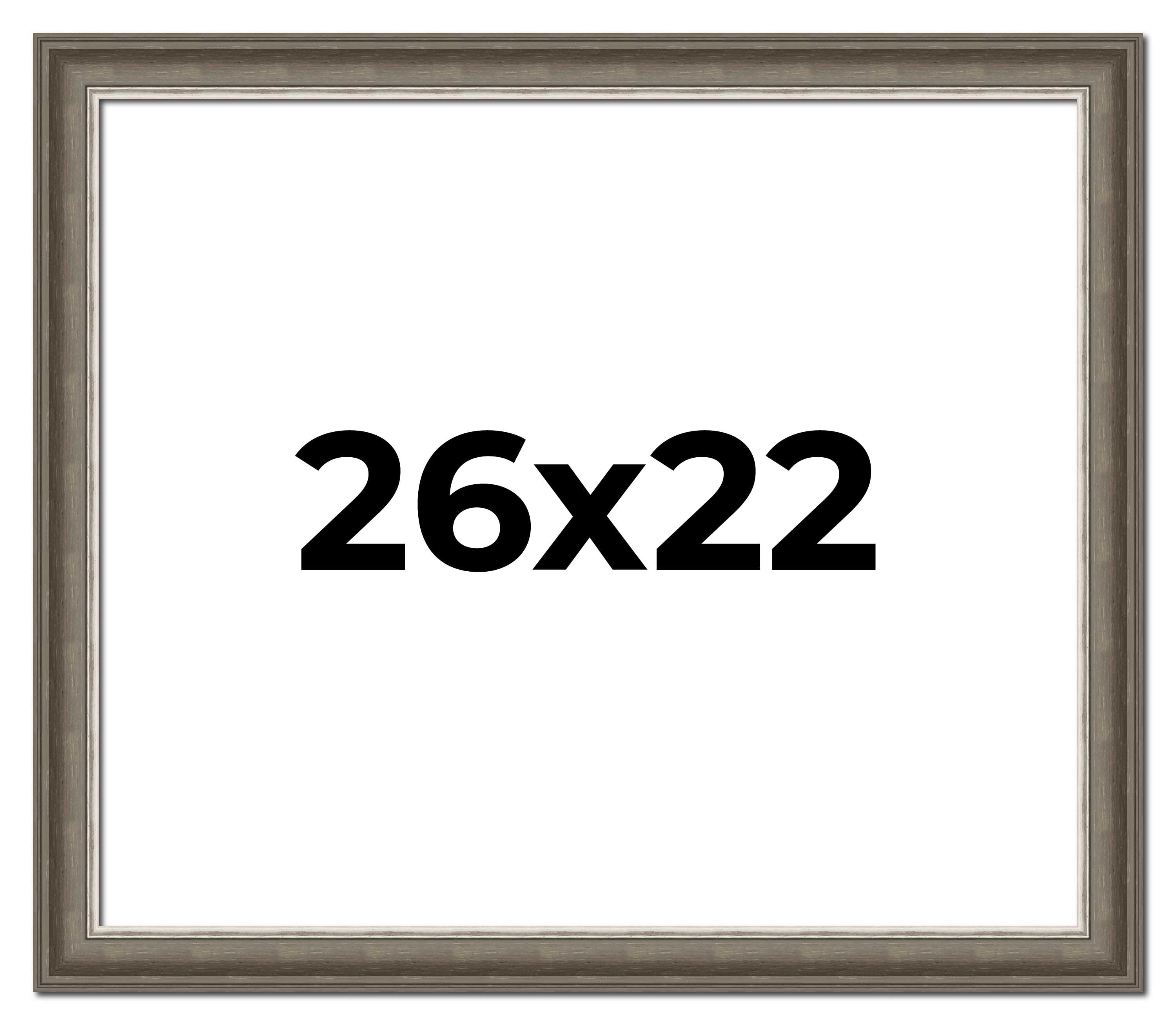 26x22 Frame Brown Solid Wood Picture Frame | 1.75 Inch Moulding Width ...