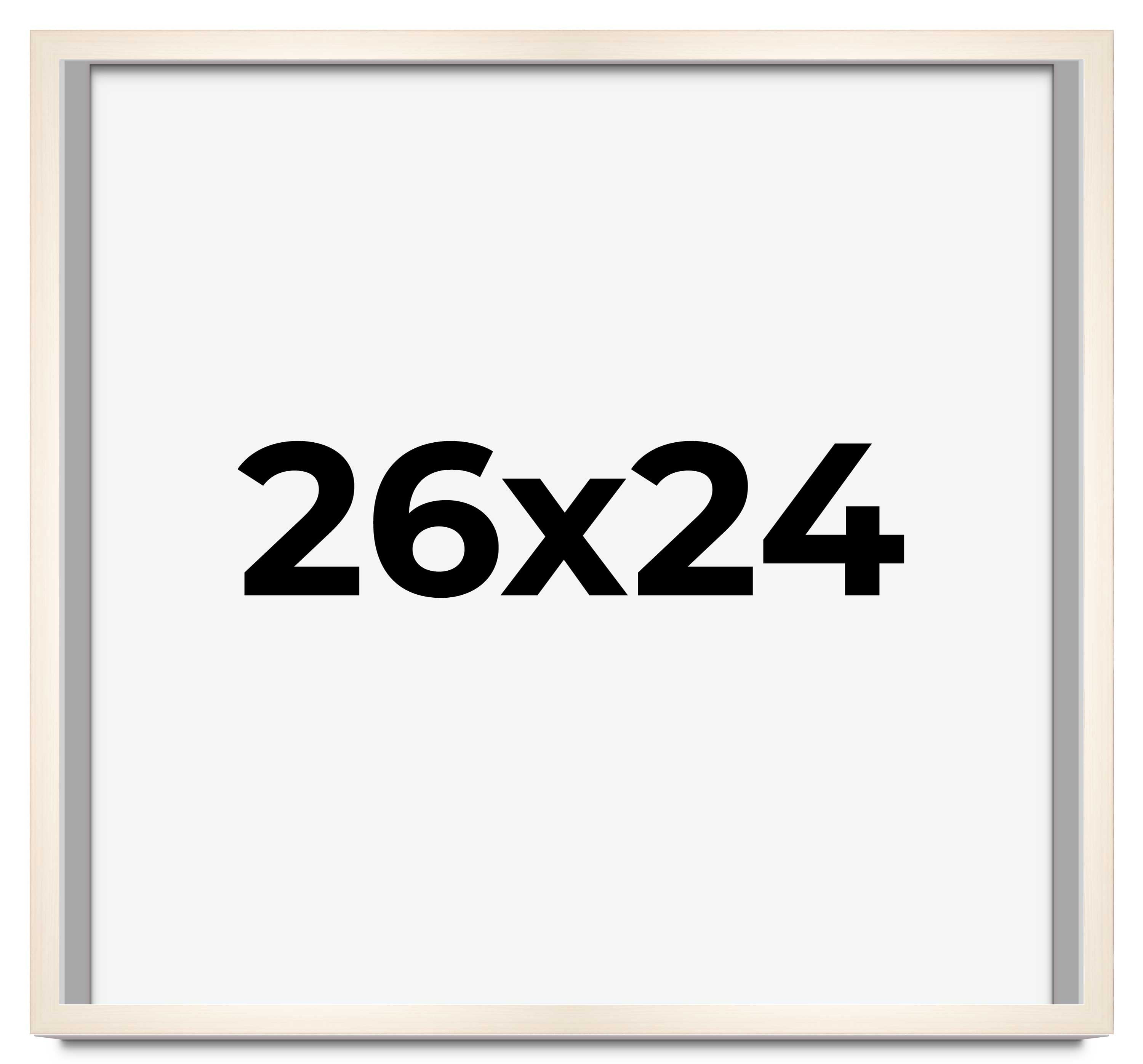 26x24 Frame White Wash Solid Wood Picture Frame | 0.75 Inch Moulding ...