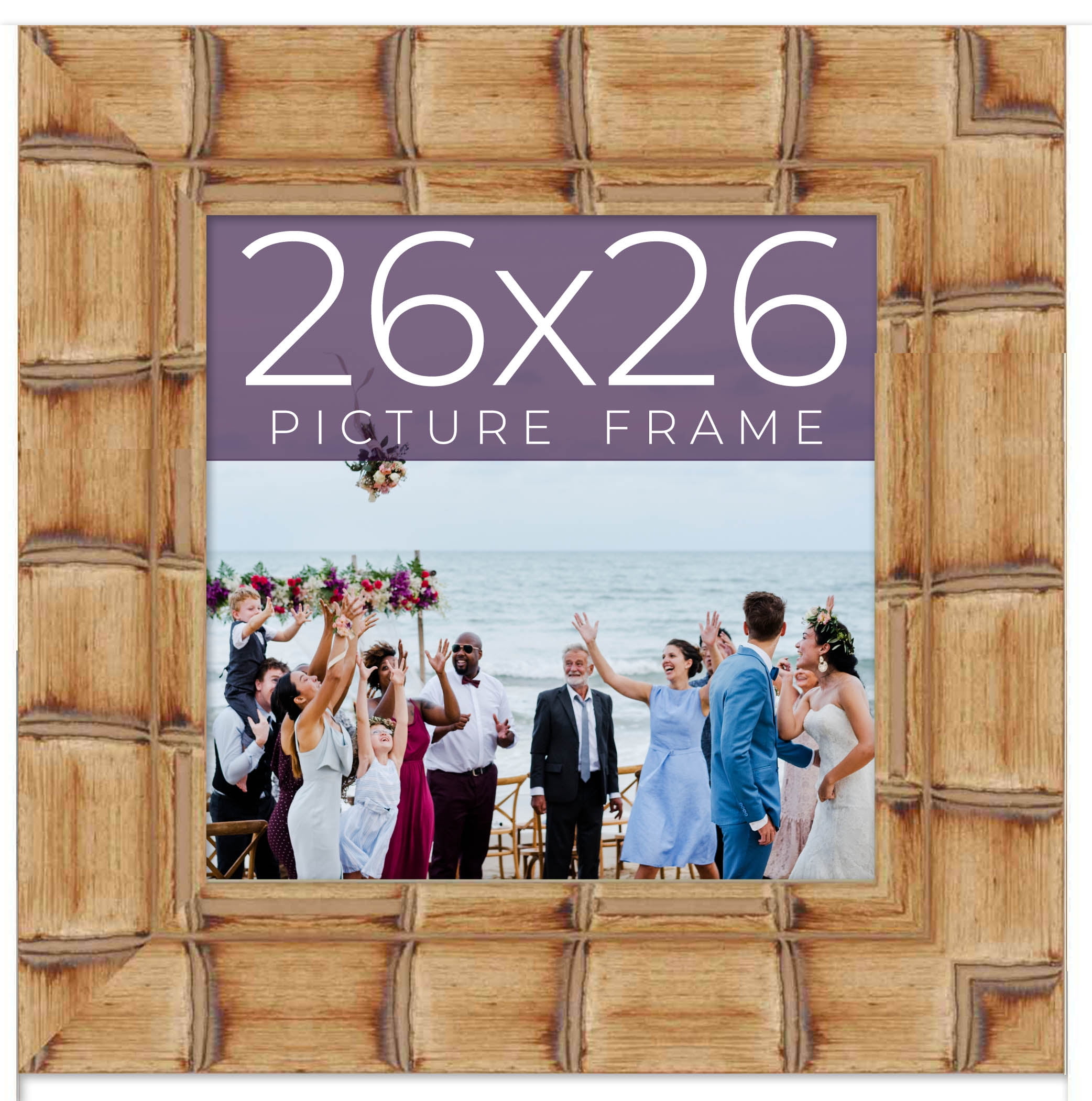 26x26 Frame Beige Real Wood Picture Frame Width 3 inches | Interior ...