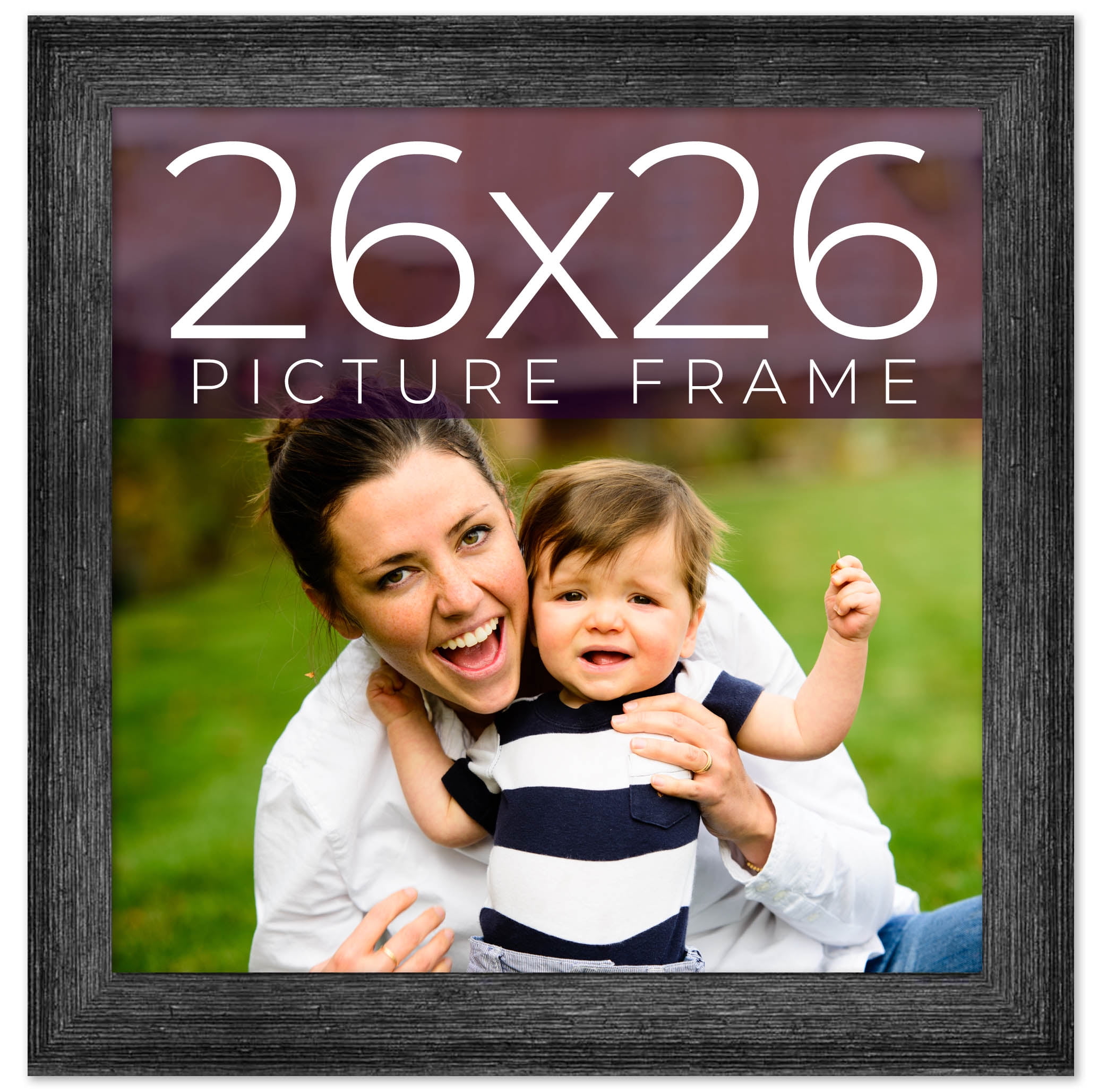 26x26 Frame Black Real Wood Picture Frame Width 1.5 inches | Interior ...