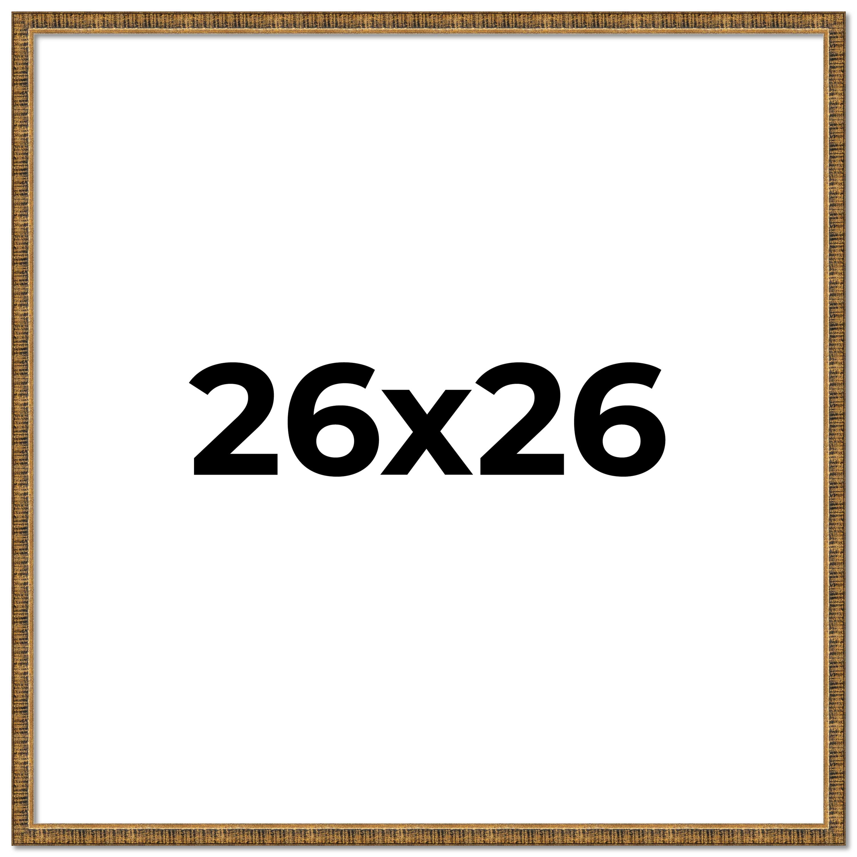 26x26 Frame Gold Kingsley Distressed Solid Wood Picture Frame Width 0. ...