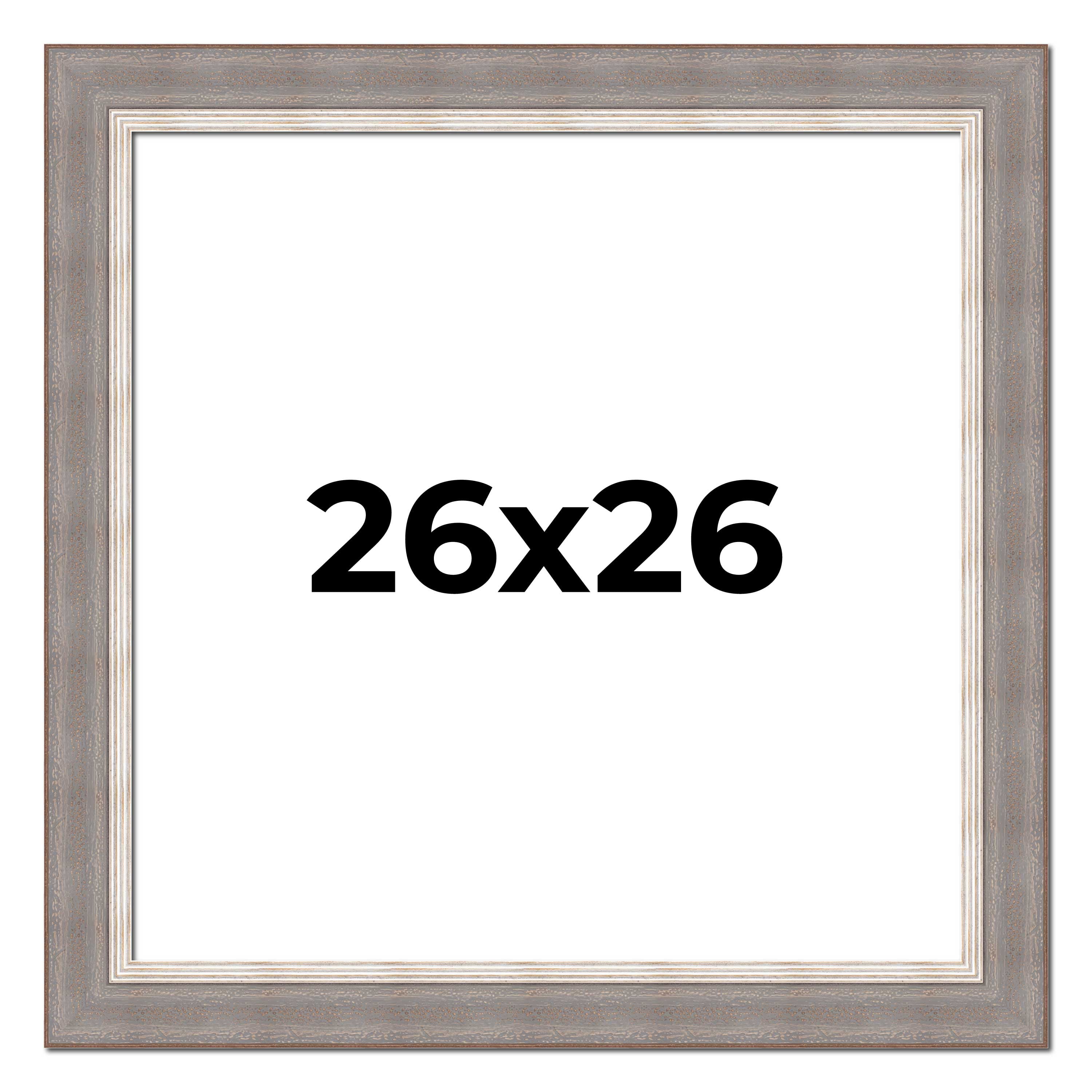 26x26 Frame Grey Real Wood Picture Frame Width 2.75 Inches | Interior ...