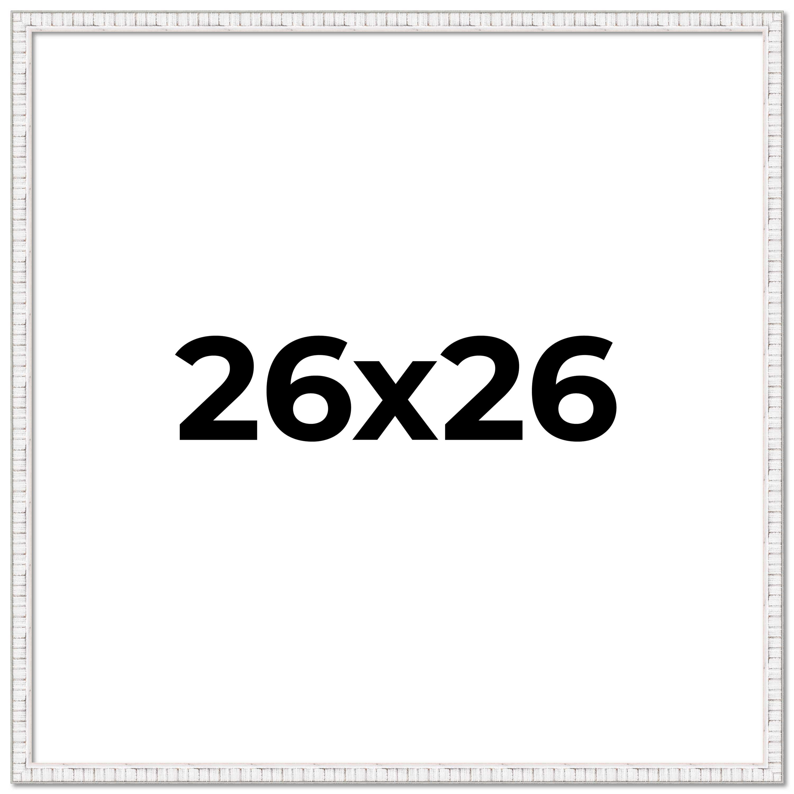 26x26 Frame White Scuffed Rustic Solid Wood Picture Frame | 0.75 Inch ...