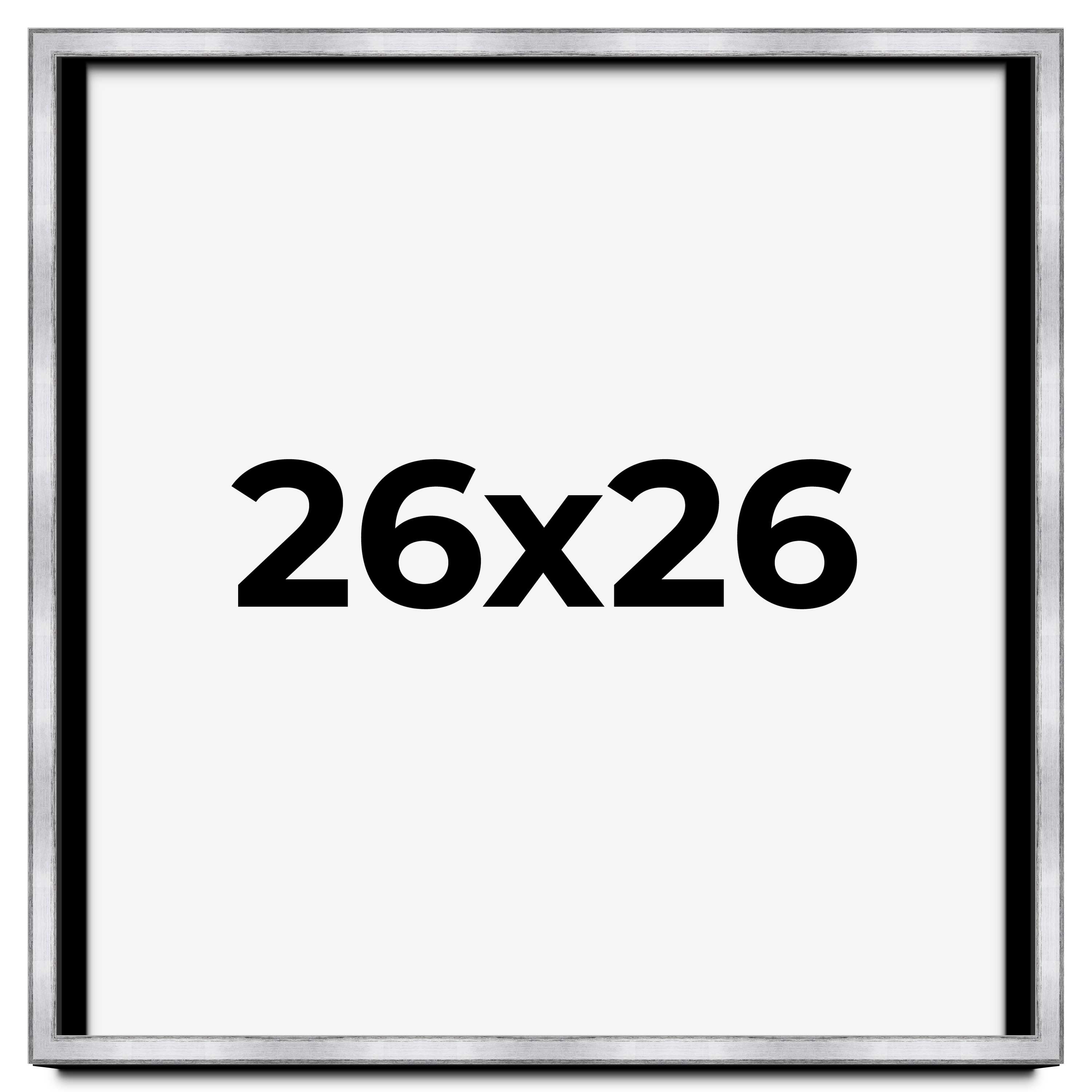 26x26 Shadow Box Frame Silver | 1.375 Inches Deep Real Wood ...