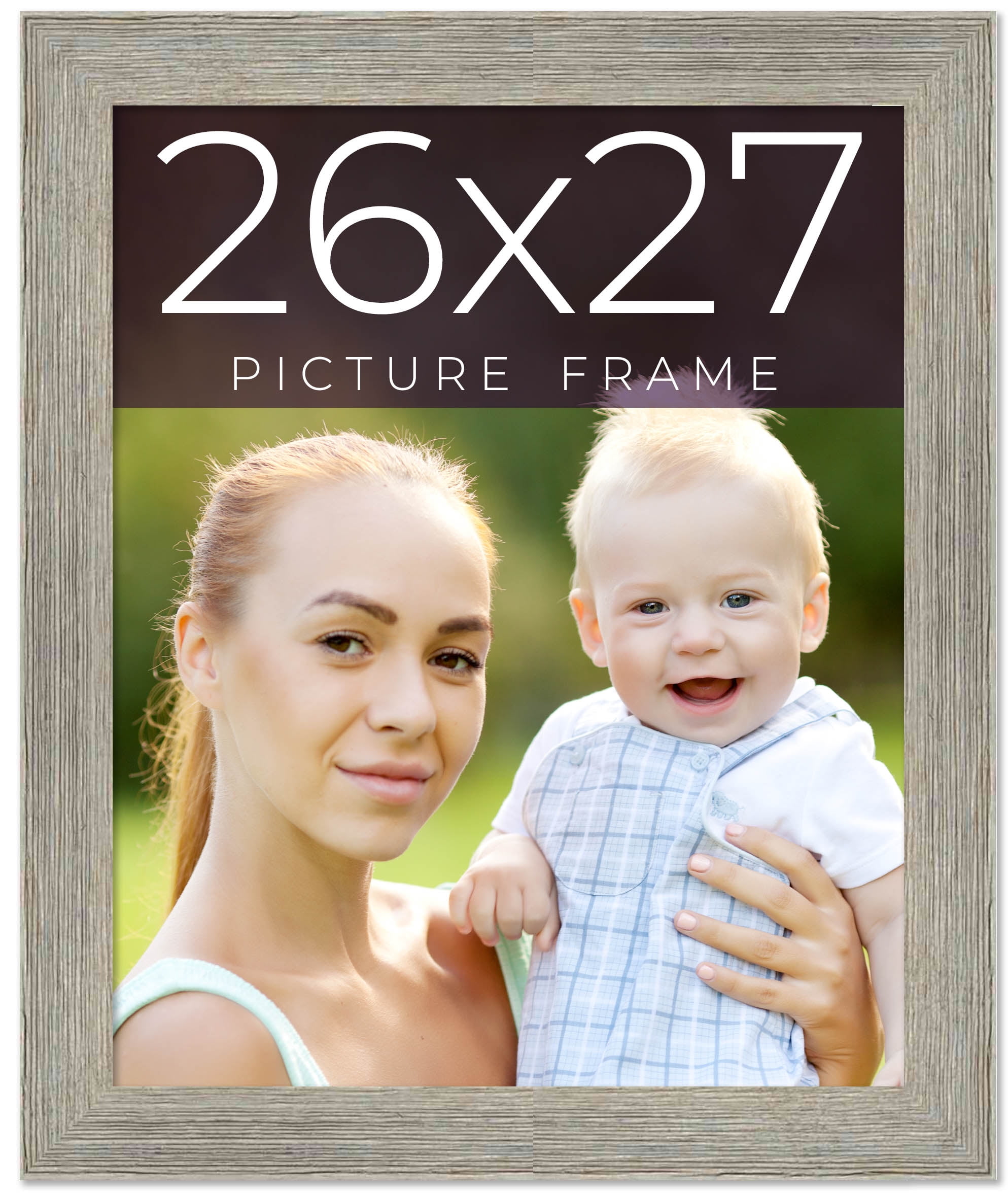26x27 Frame Grey Real Wood Picture Frame Width 1.5 Inches | Interior ...