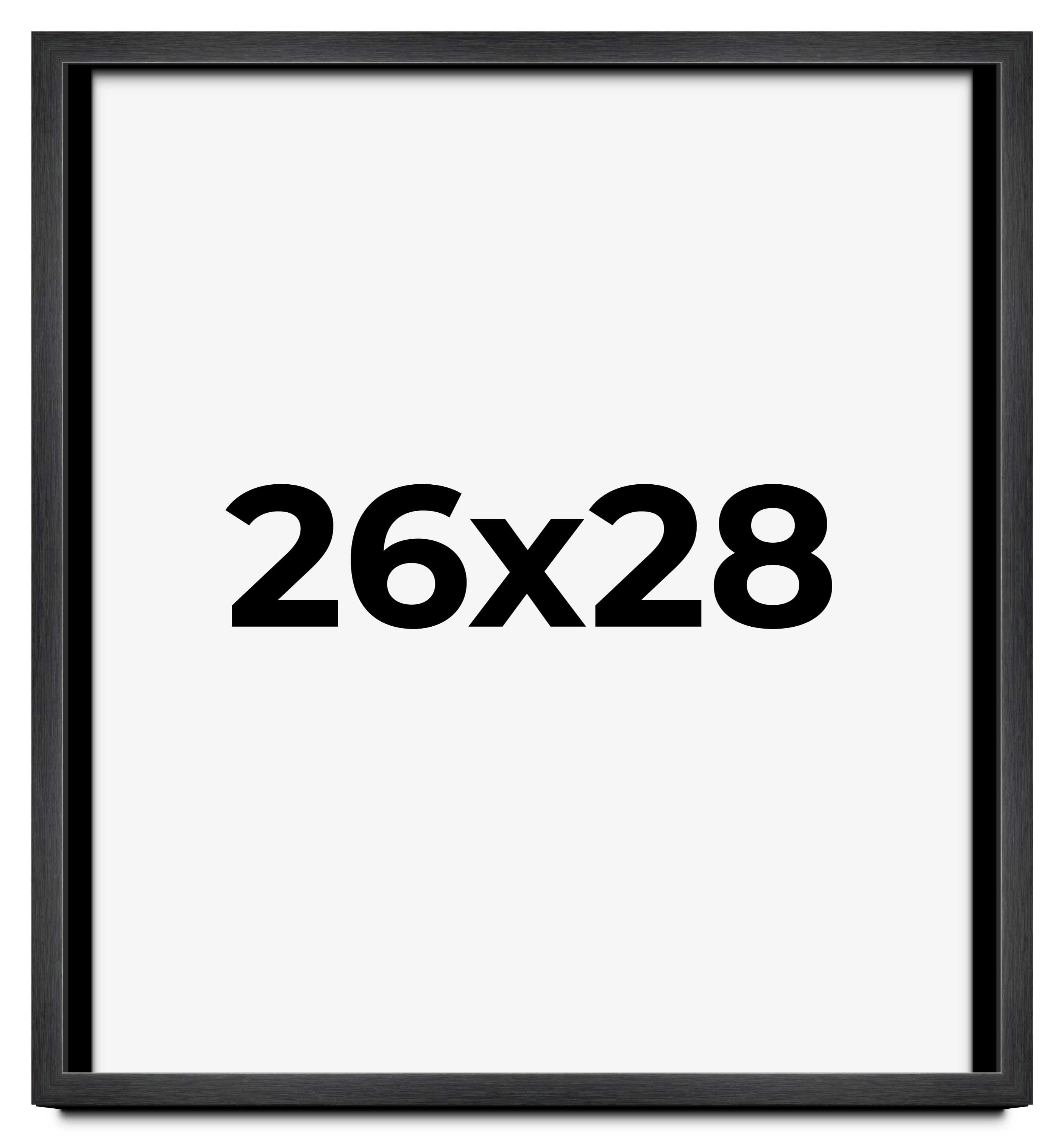 26x28 Frame Black Charcoal Grey Wood Textured Picture Frame | 0.75 Inch ...