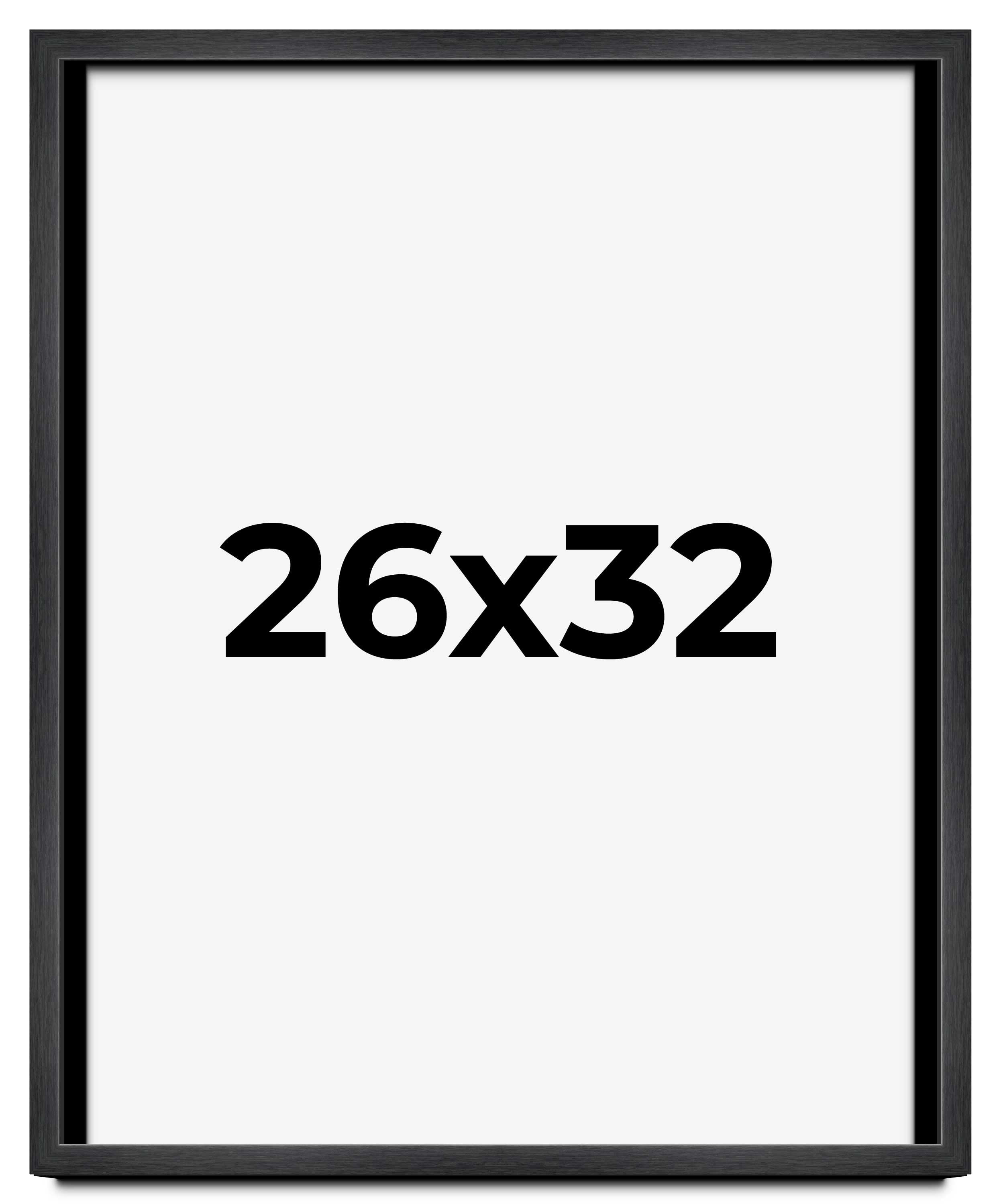 26x32 - 26 x 32 Charcoal Flat Solid Wood Frame with UV Framer's Acrylic ...