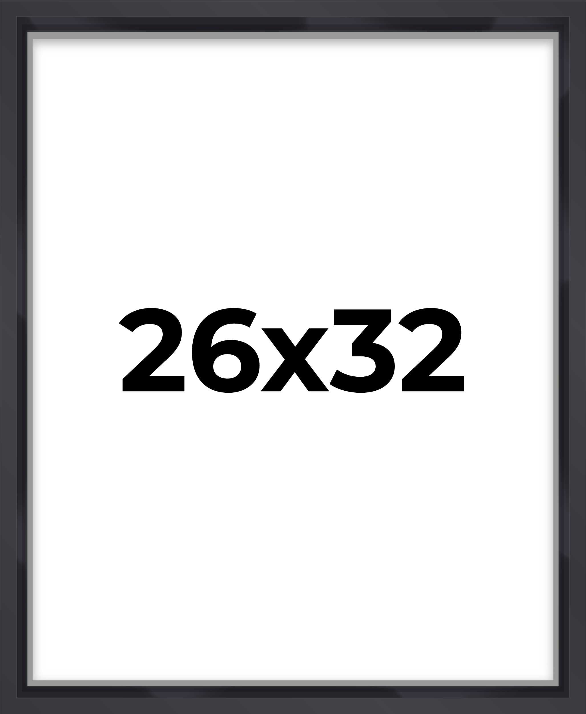 26x32 Black Shadowbox Frame - Interior Size 26x32 by 1 Inches - Made to ...