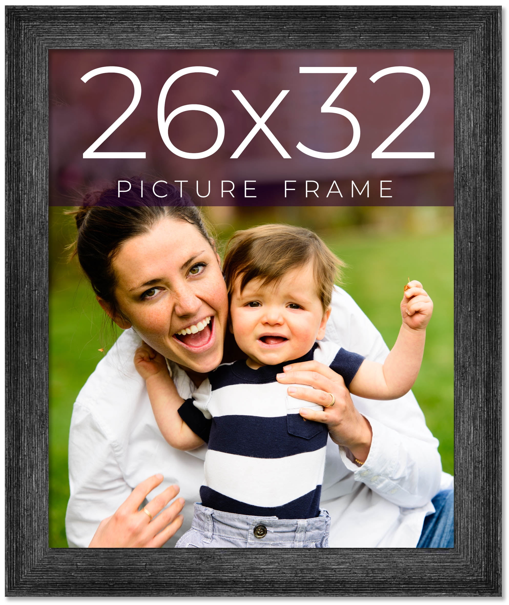 26x32 Frame Black Real Wood Picture Frame Width 1.5 inches | Interior ...